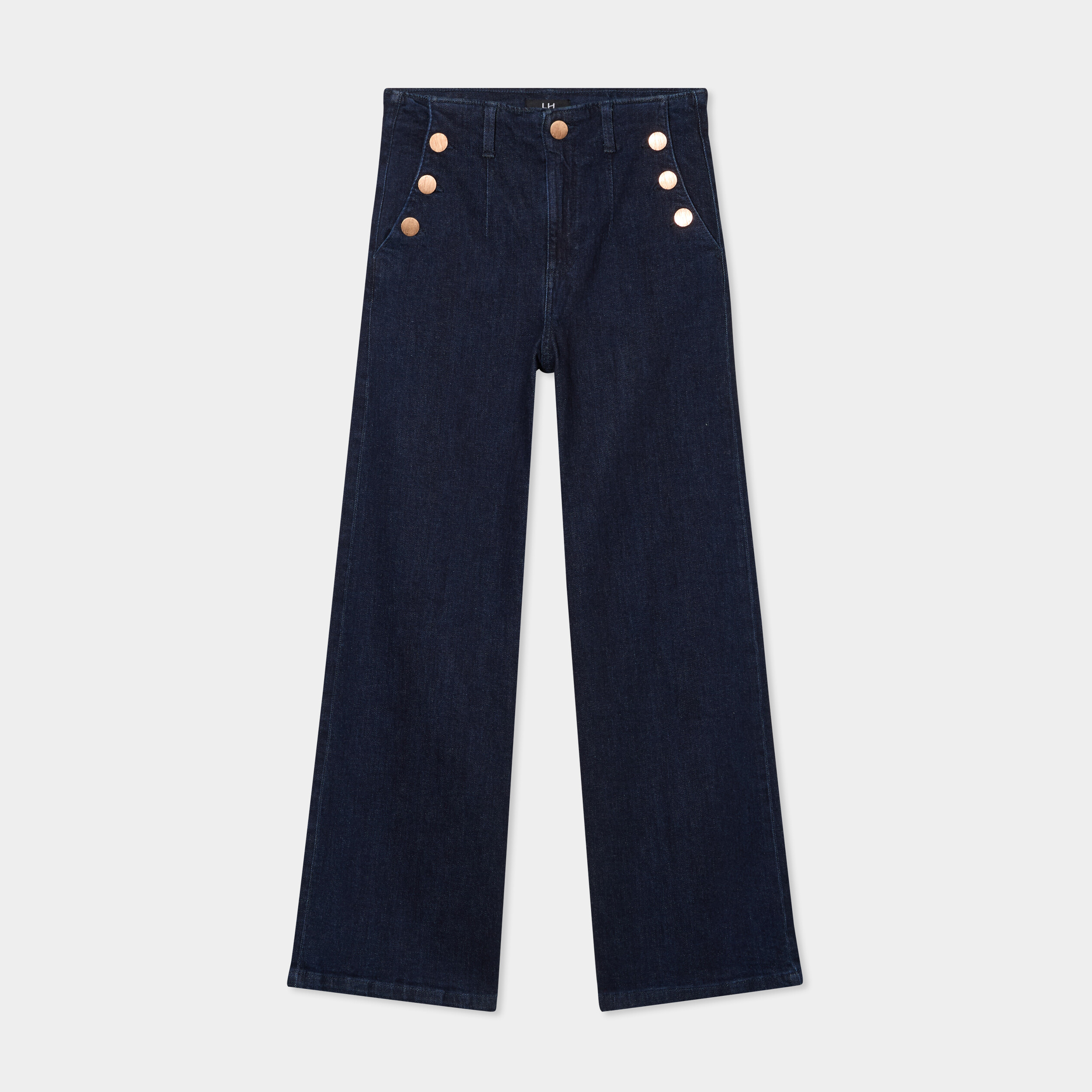 Jean flare cropped taille haute denim brut femme | La Halle