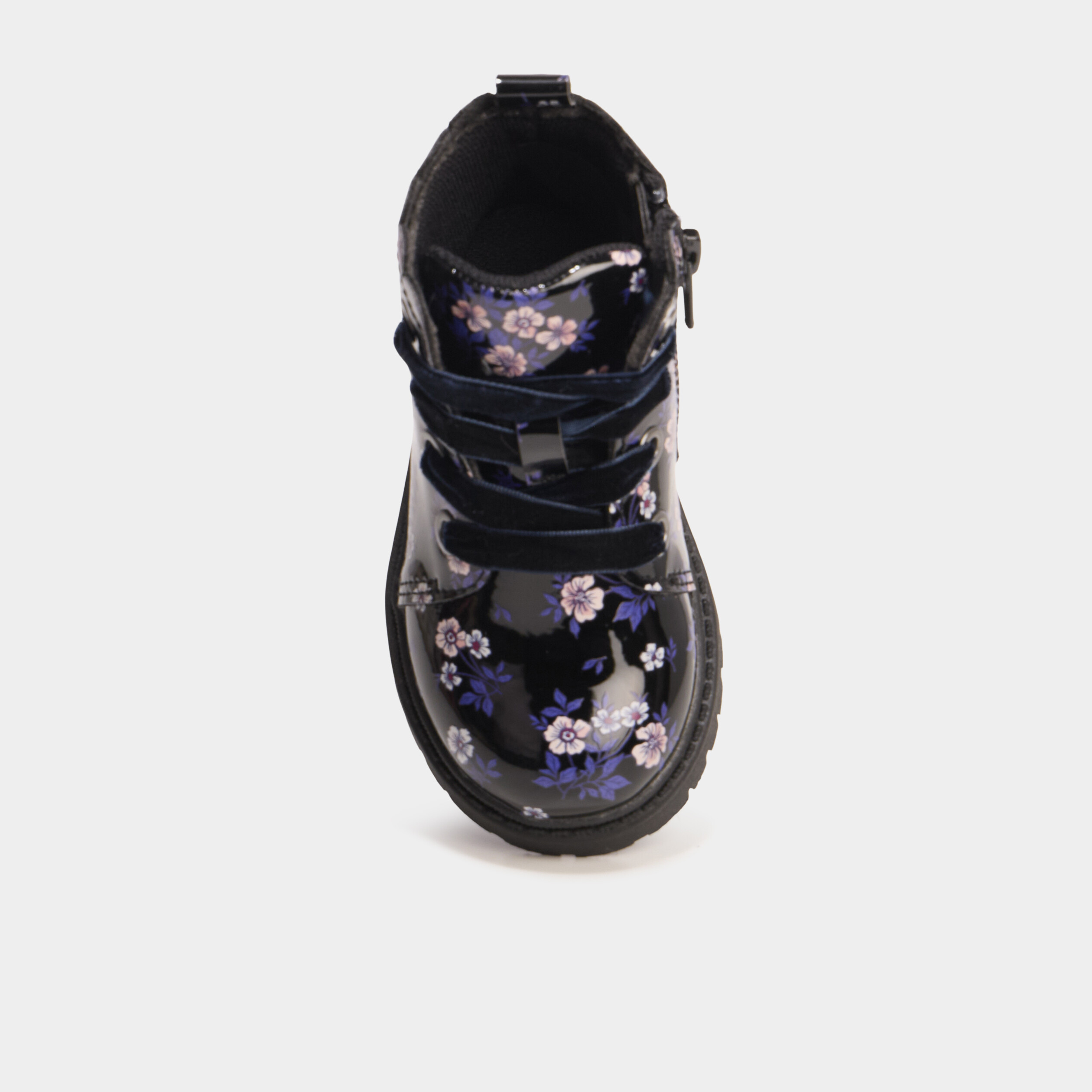 Boots crantées à lacets noir bébé fille | La Halle