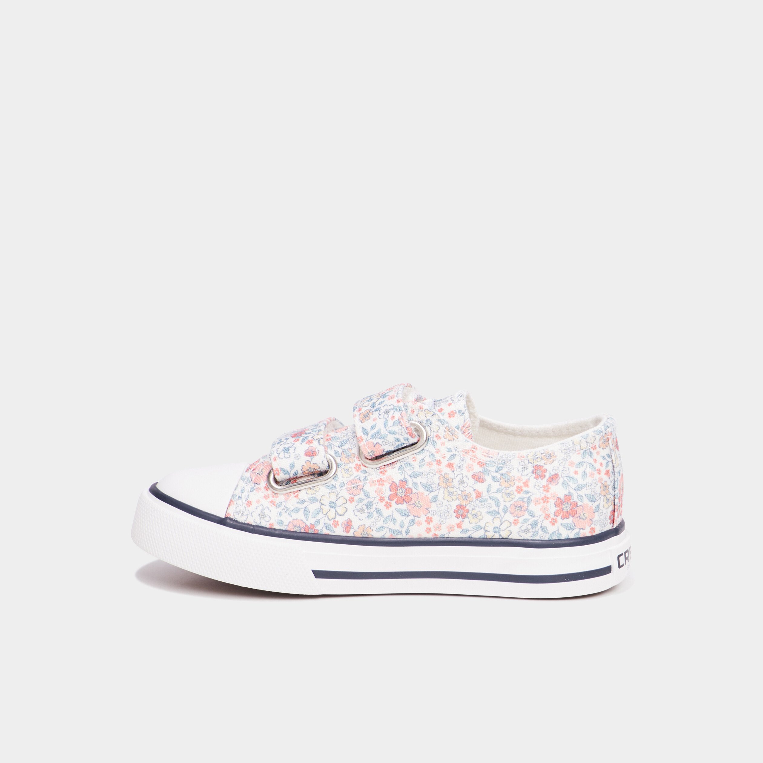 Tennis en toile à scratchs bout renforcé ecru fille | La Halle