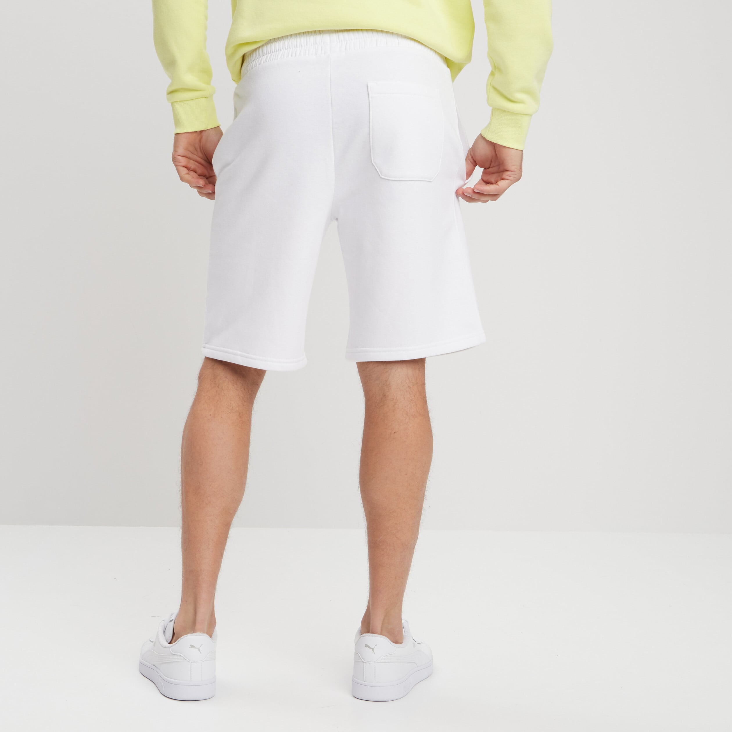 Short jogging molleton droit blanc homme | La Halle