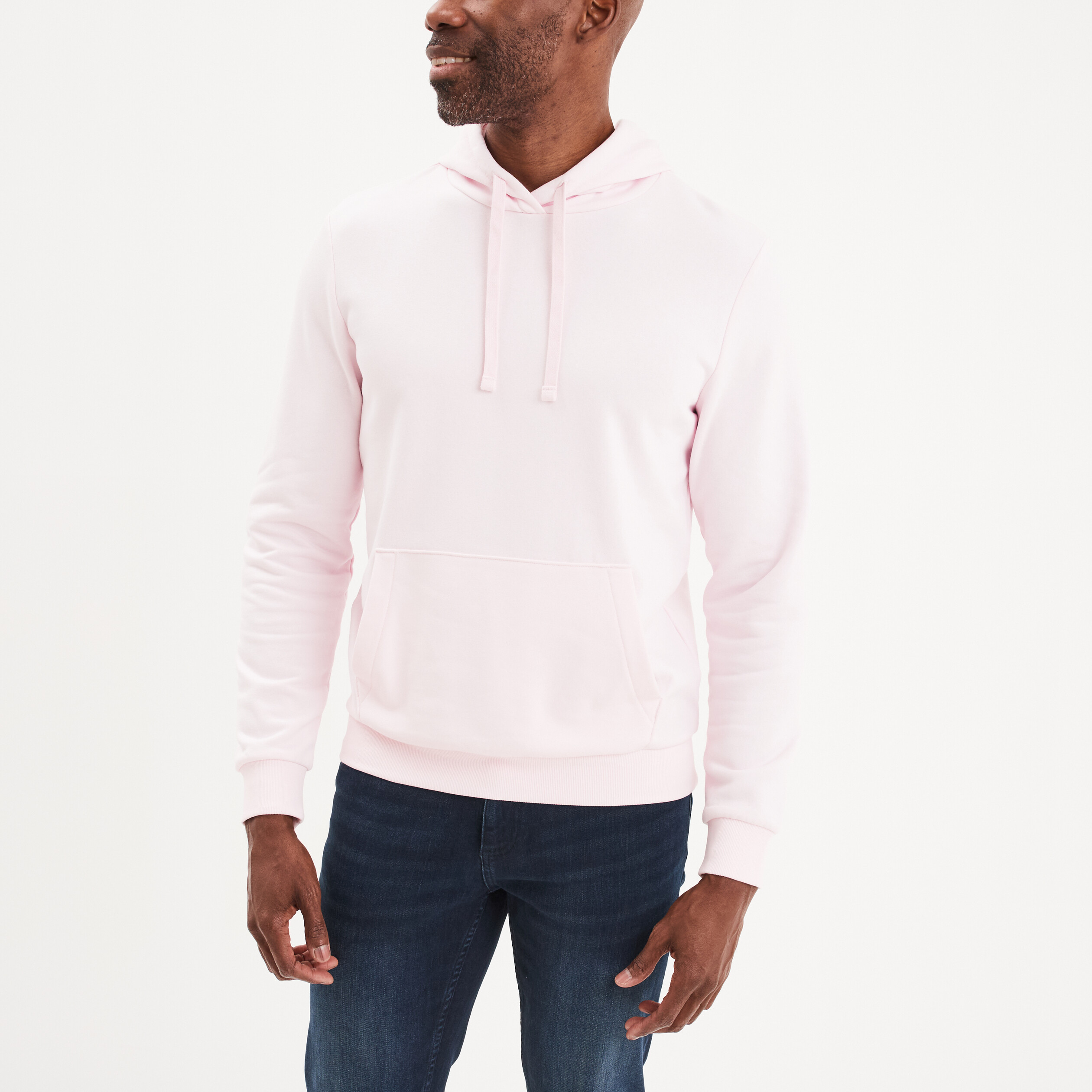 Sweat molleton à capuche hoodie rose clair homme | La Halle