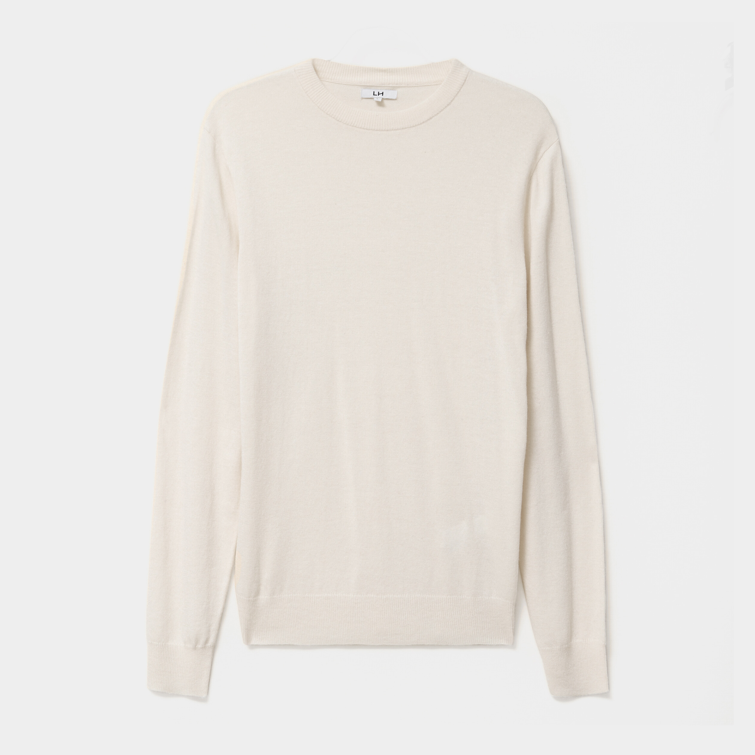 Pull col rond manches longues ecru homme | La Halle