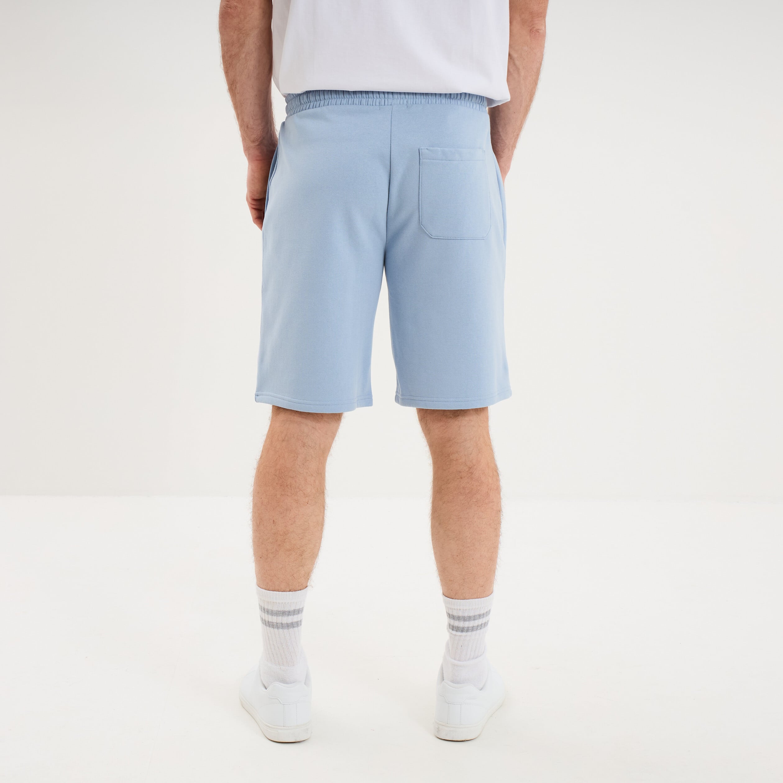 Short jogging molleton droit bleu ciel homme | La Halle