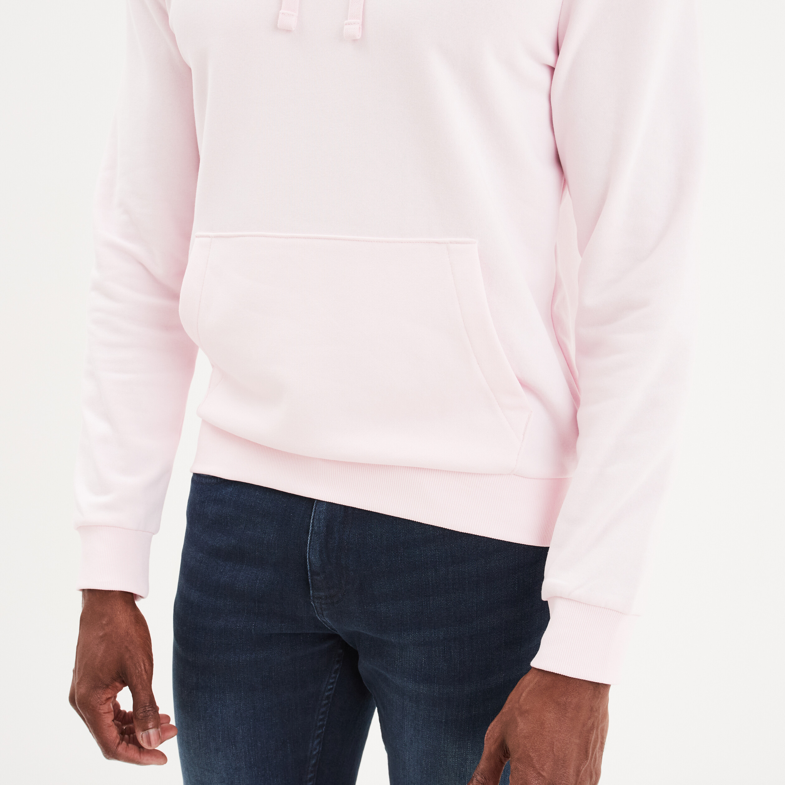 Sweat molleton à capuche hoodie rose clair homme | La Halle