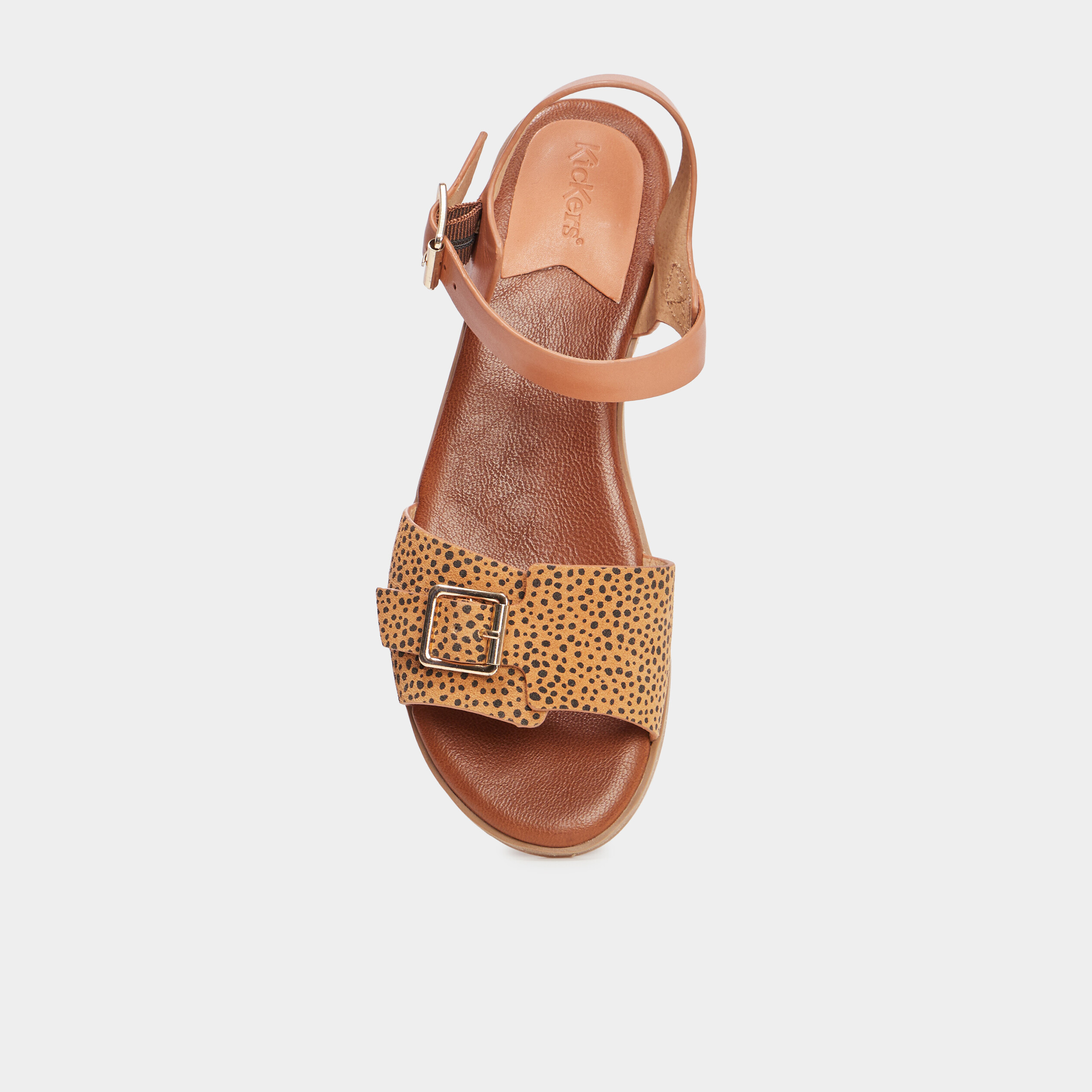 Sandales en cuir Kickers Bucidi camel femme | La Halle