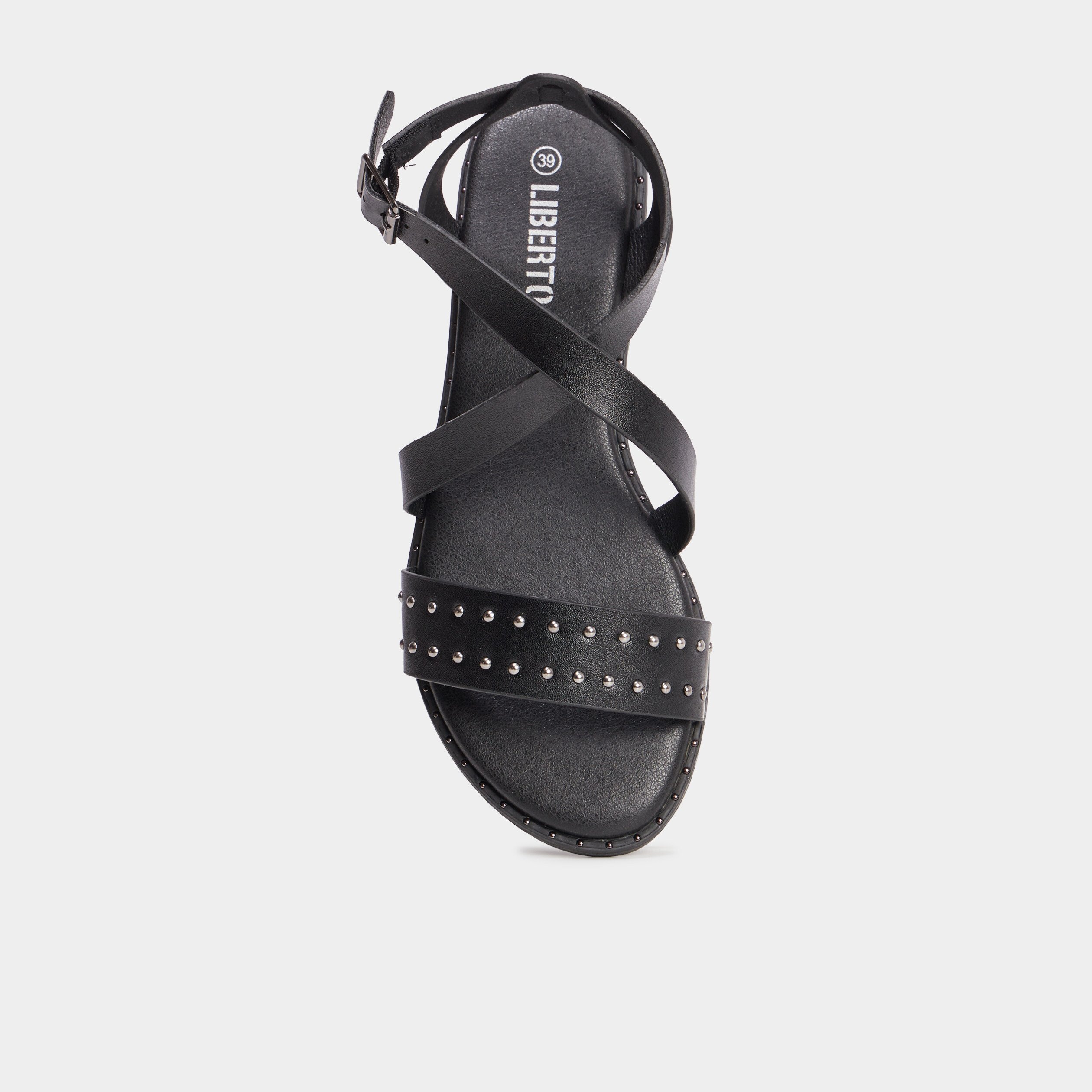 Sandales brides avec clous Liberto noir femme | La Halle