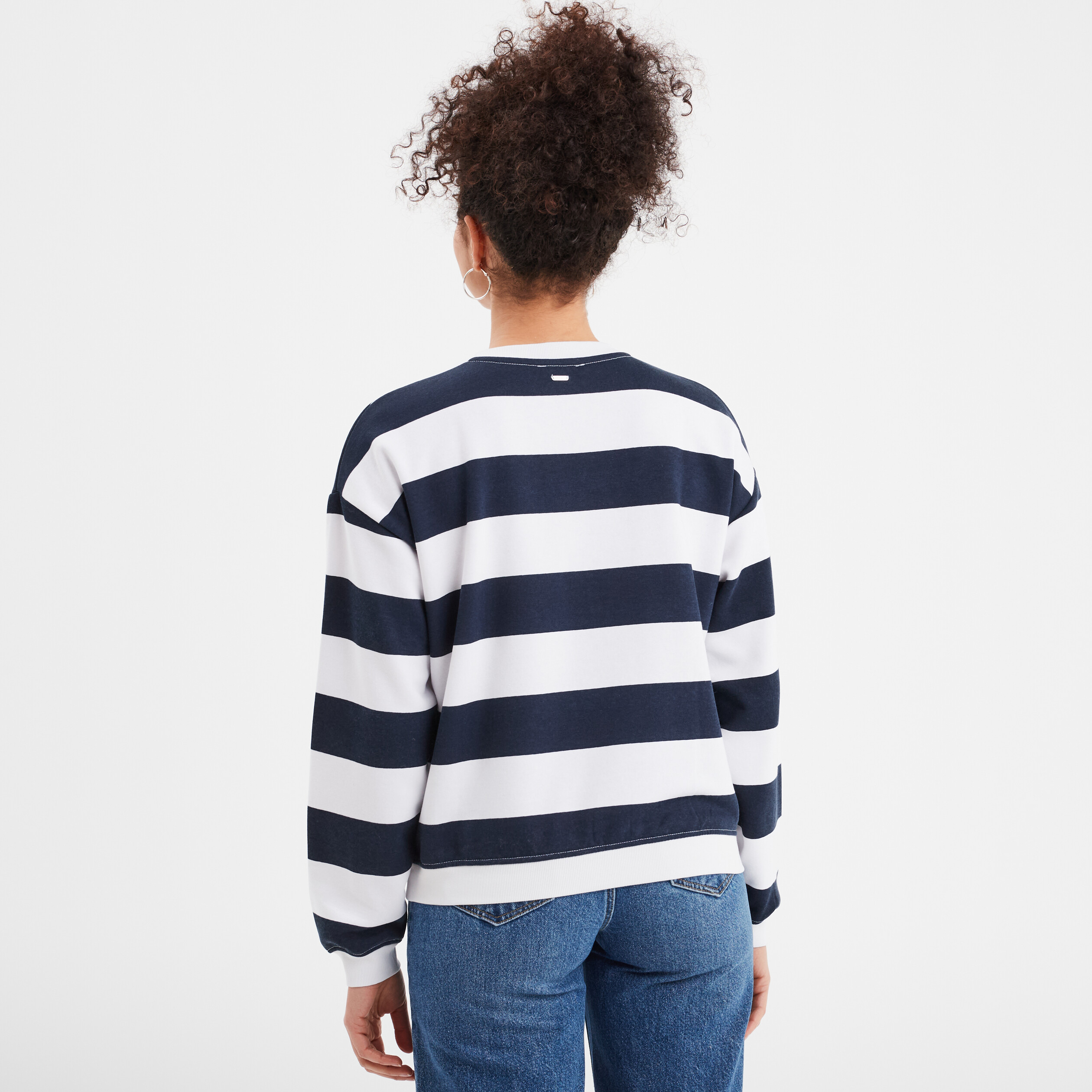 Sweat court manches longues Creeks bleu marine femme | La Halle