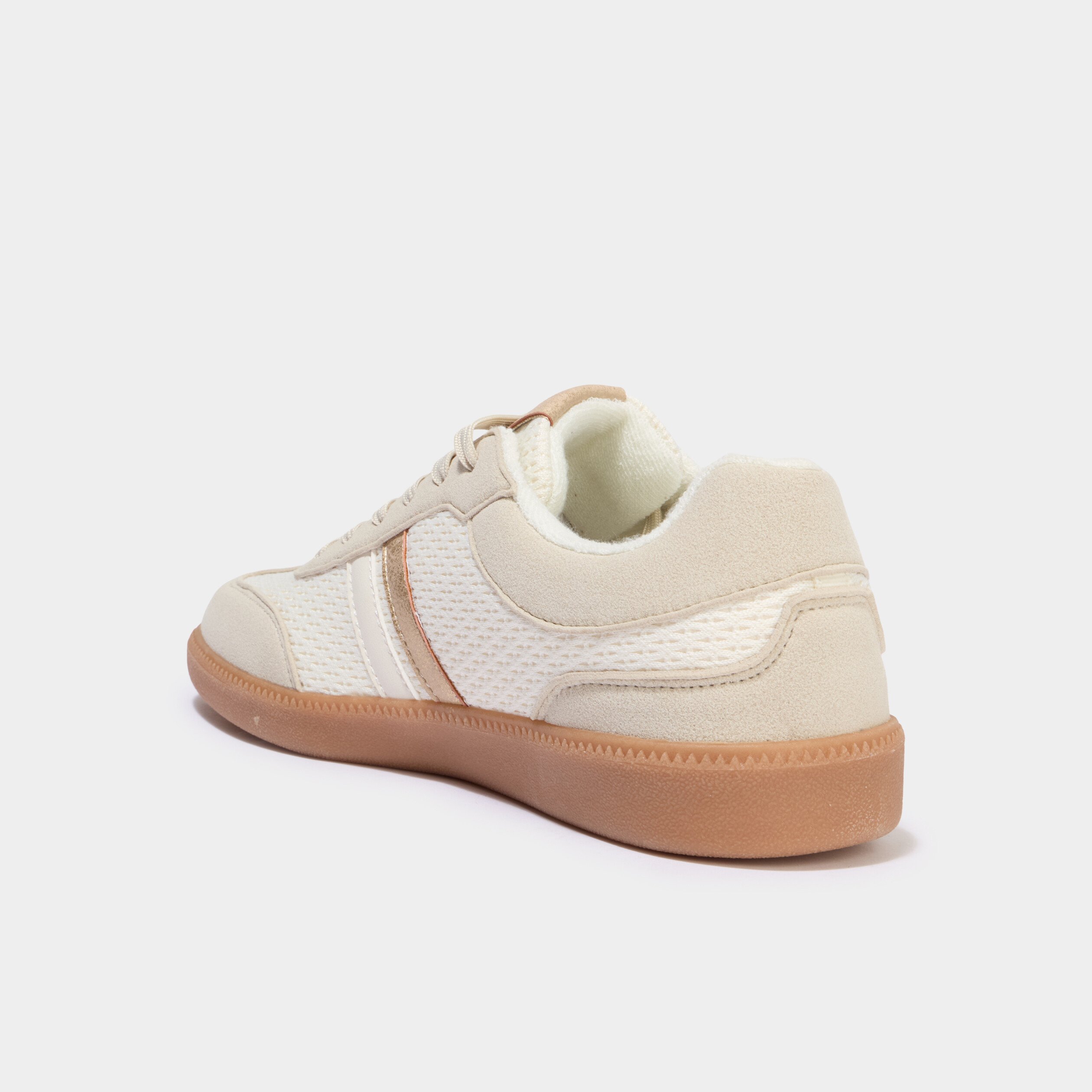 Tennis basses plates à lacets ivoire femme | La Halle