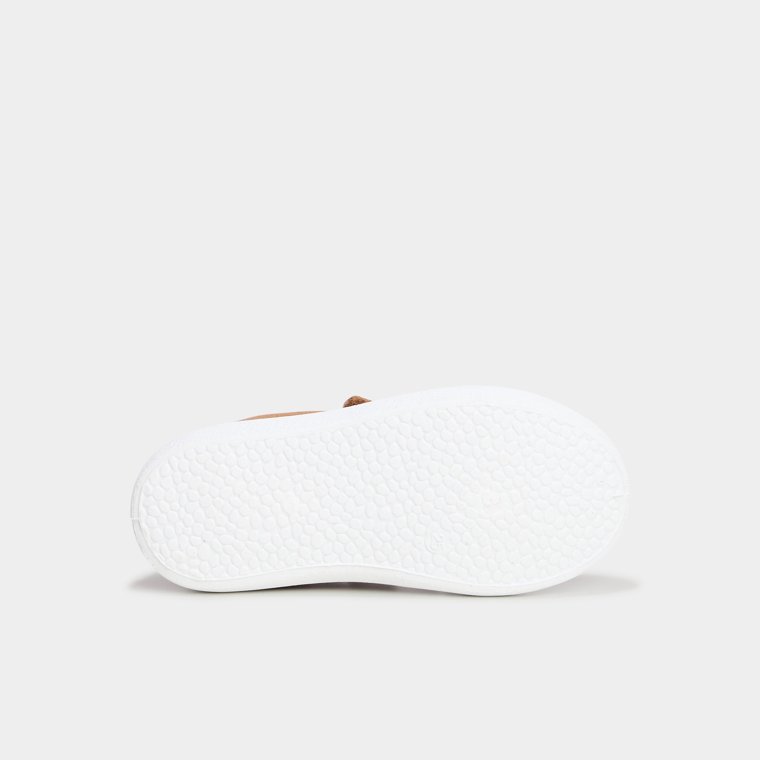 Tennis basses à scratchs à bout renforcé camel garçon | La Halle