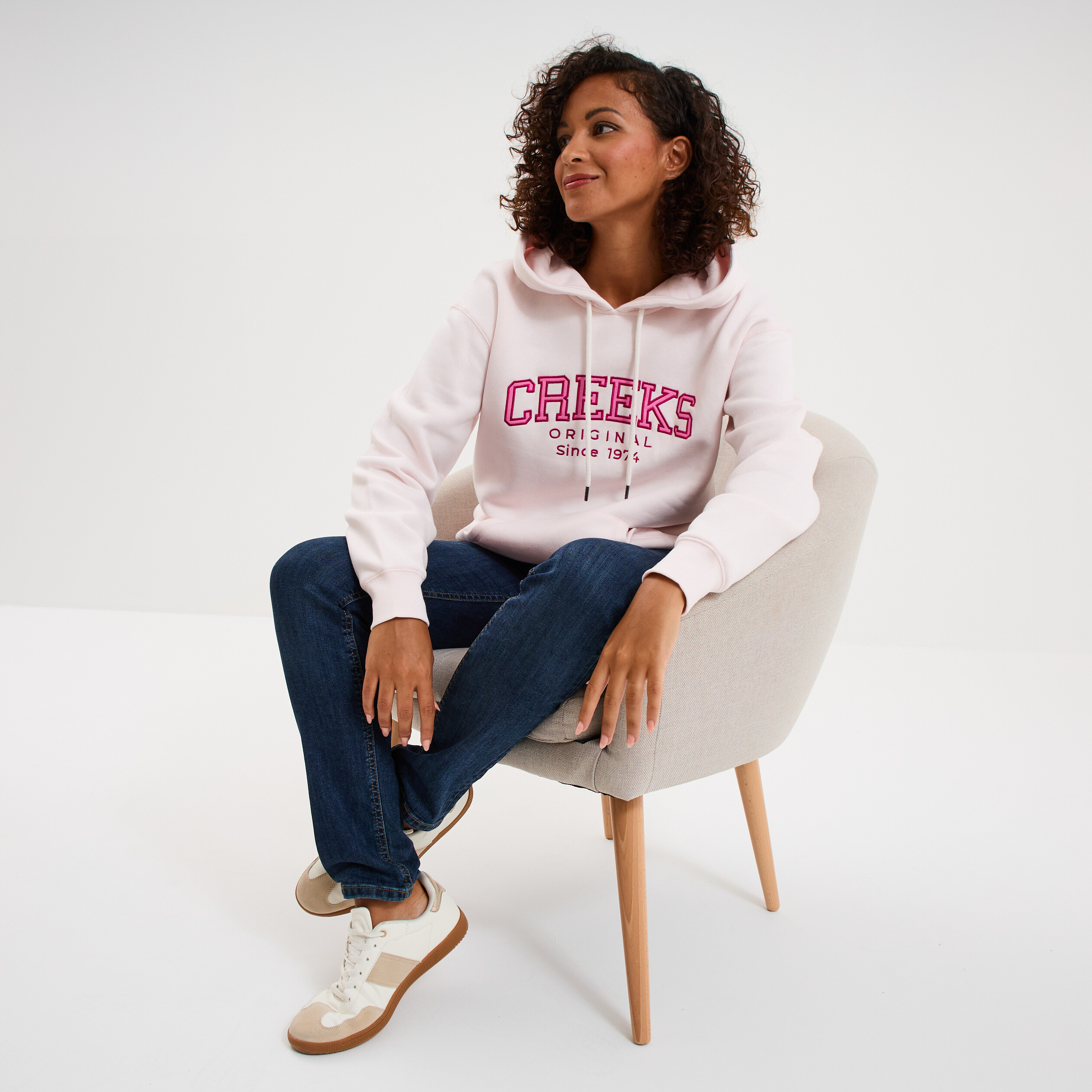 Sweat à capuche hoodie rose clair femme | La Halle