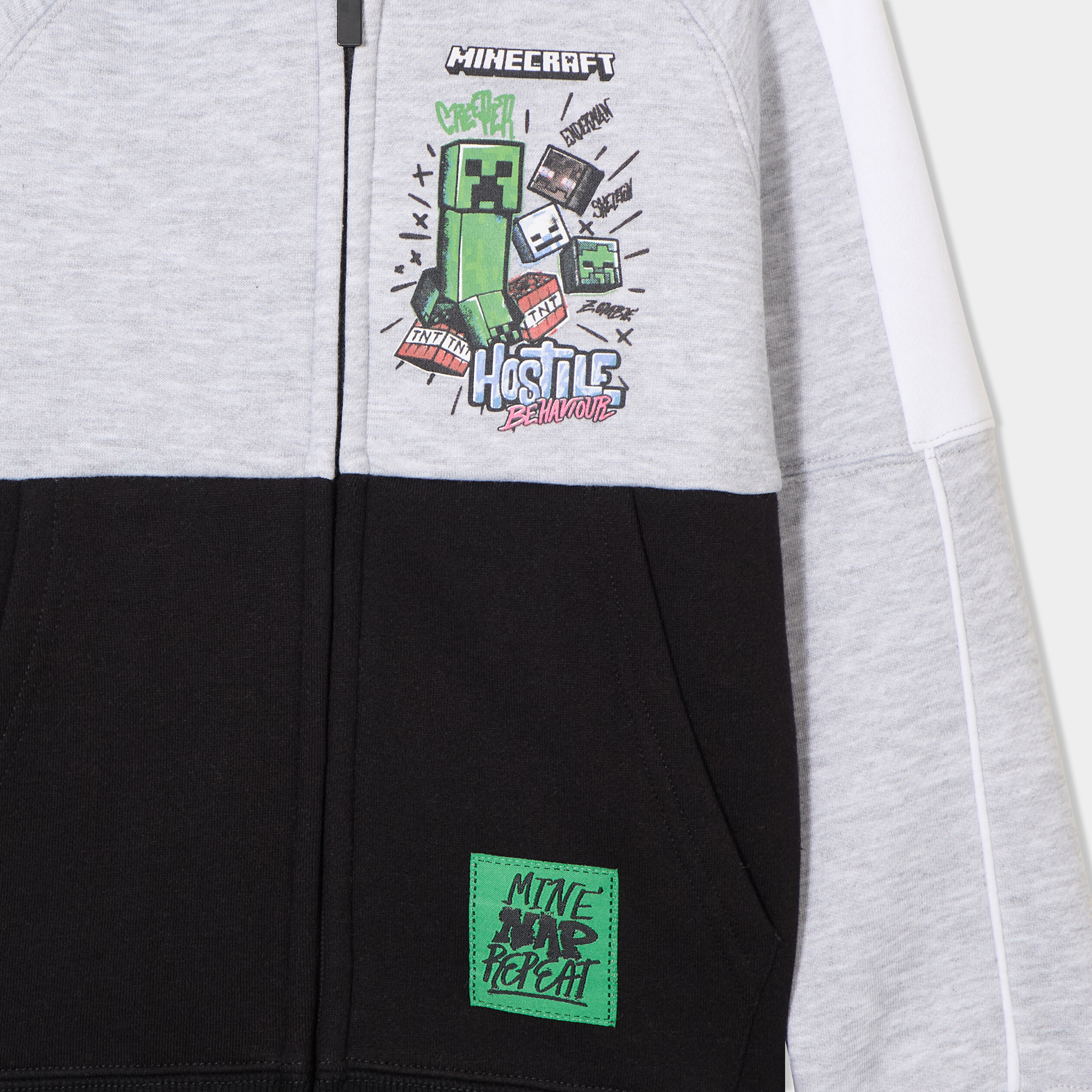Sweat zippé à capuche Minecraft multicolore garçon | La Halle