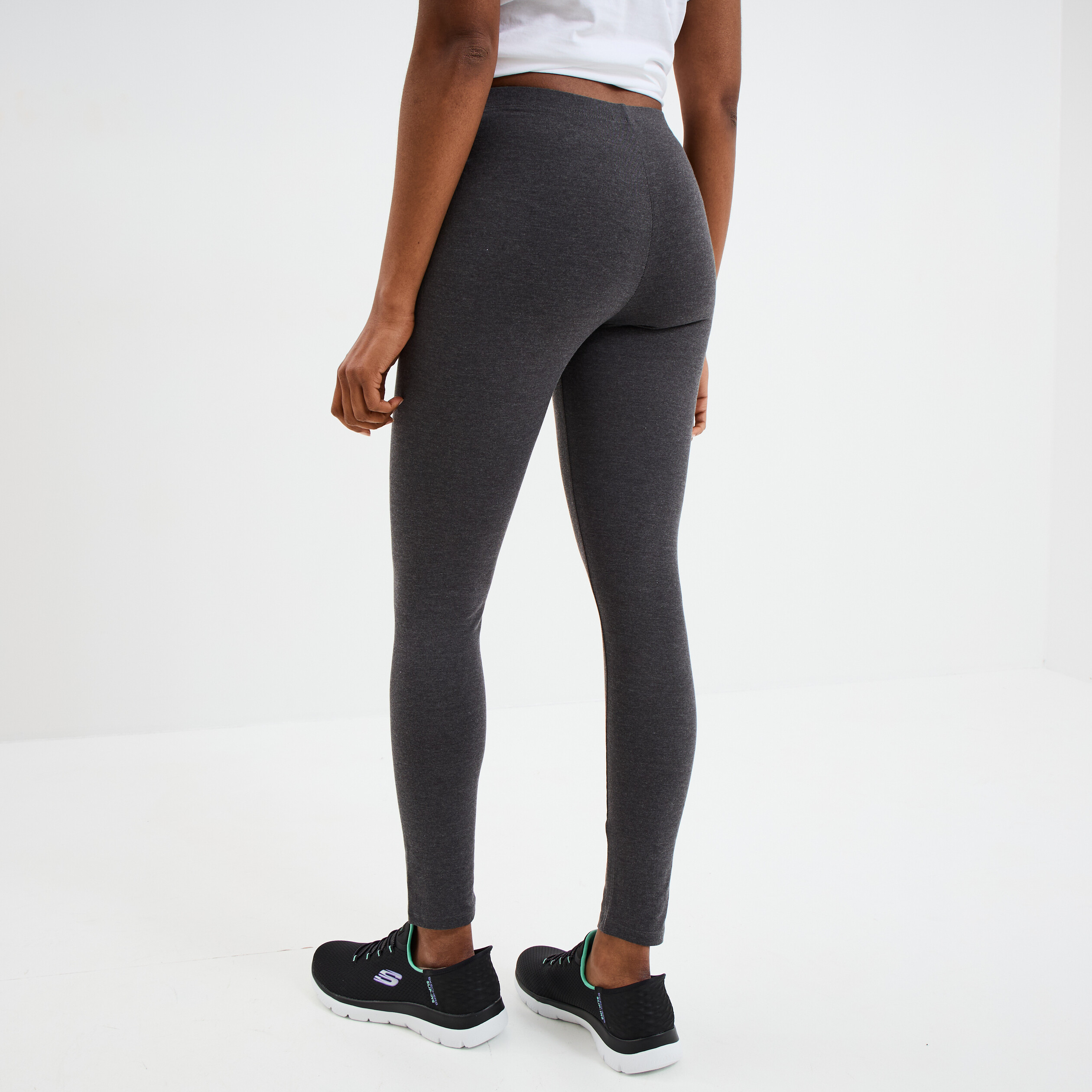 Legging long taille haute gris foncé femme | La Halle