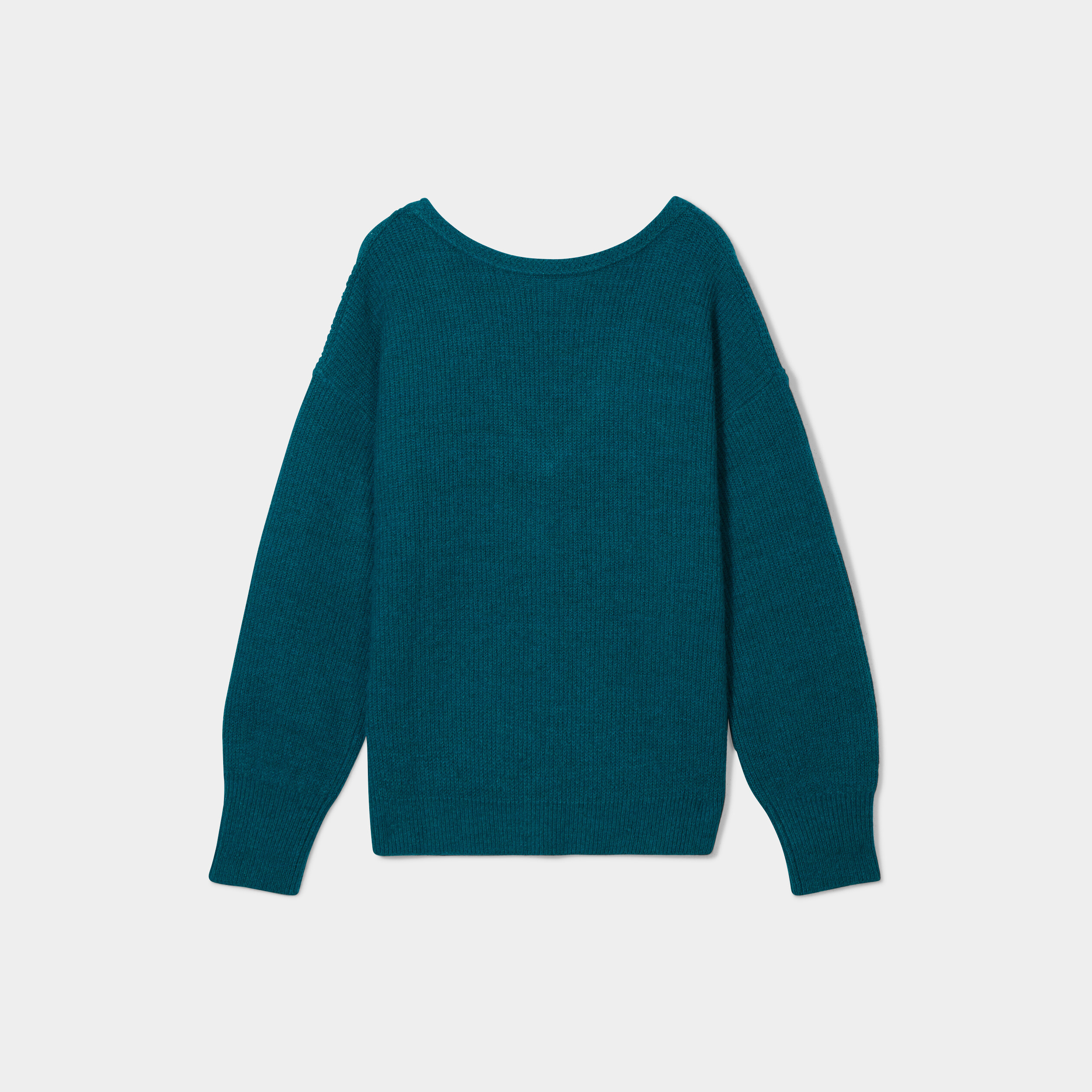 Pull col réversible bleu canard femme | La Halle