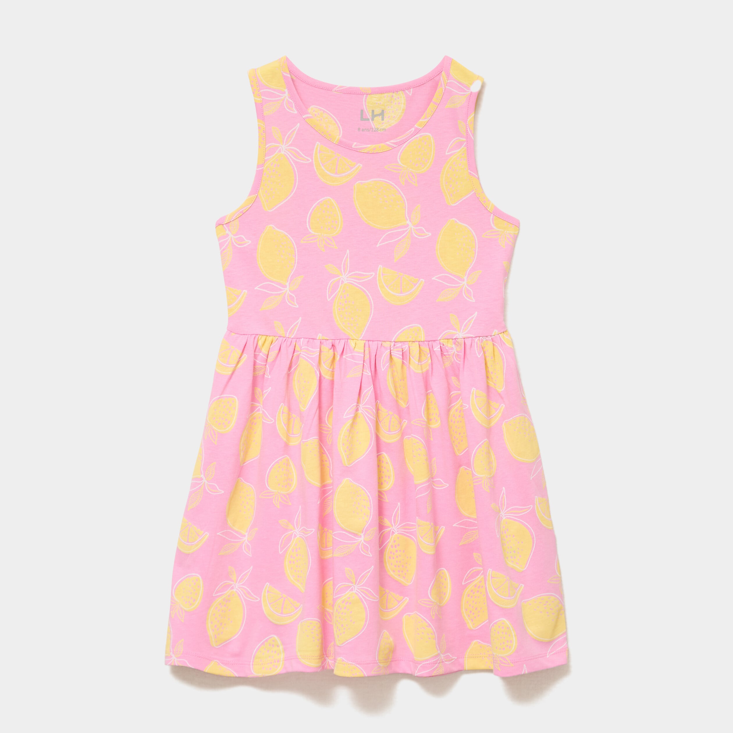 Robe patineuse sans manches coton rose fille | La Halle