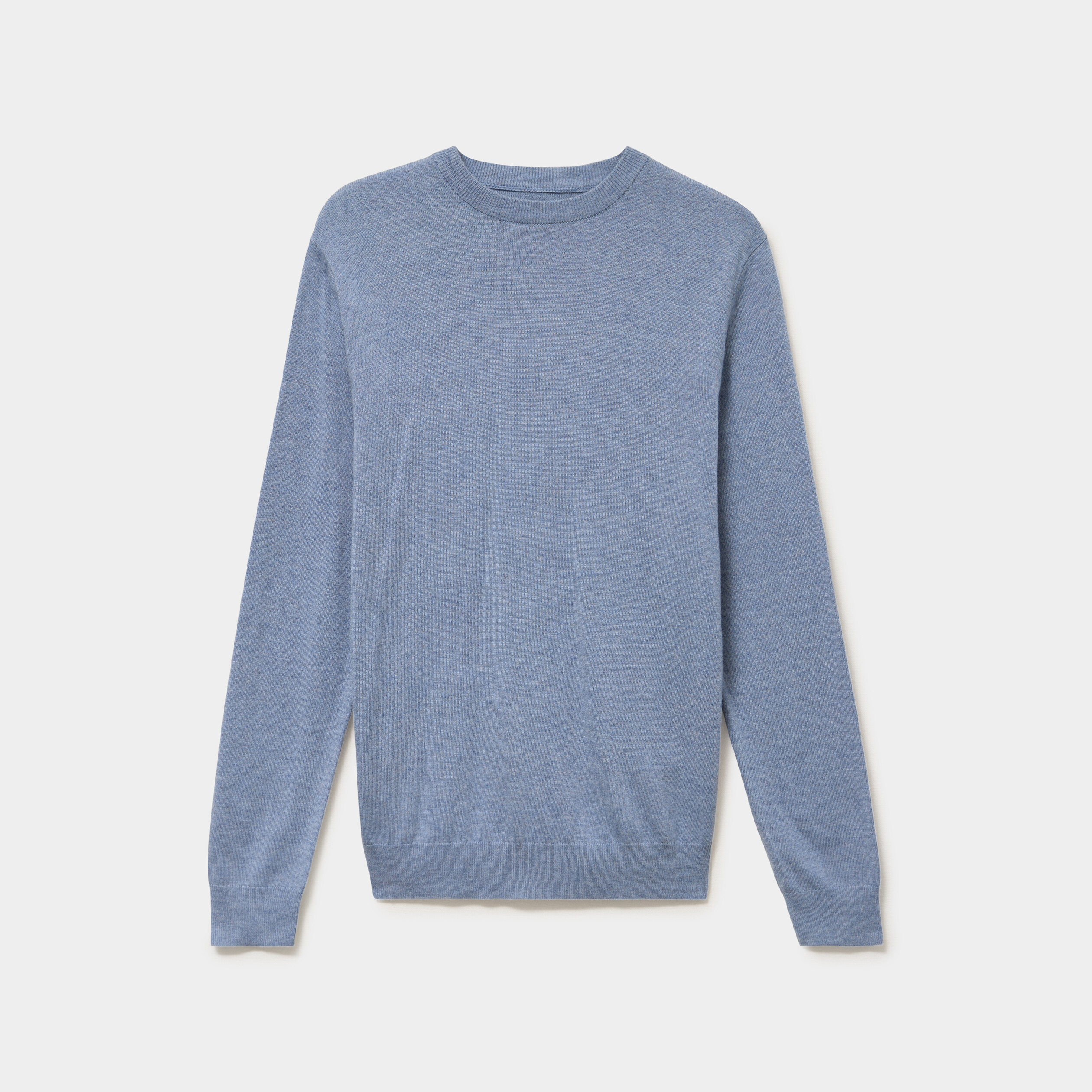Pull col rond manches longues bleu gris homme | La Halle