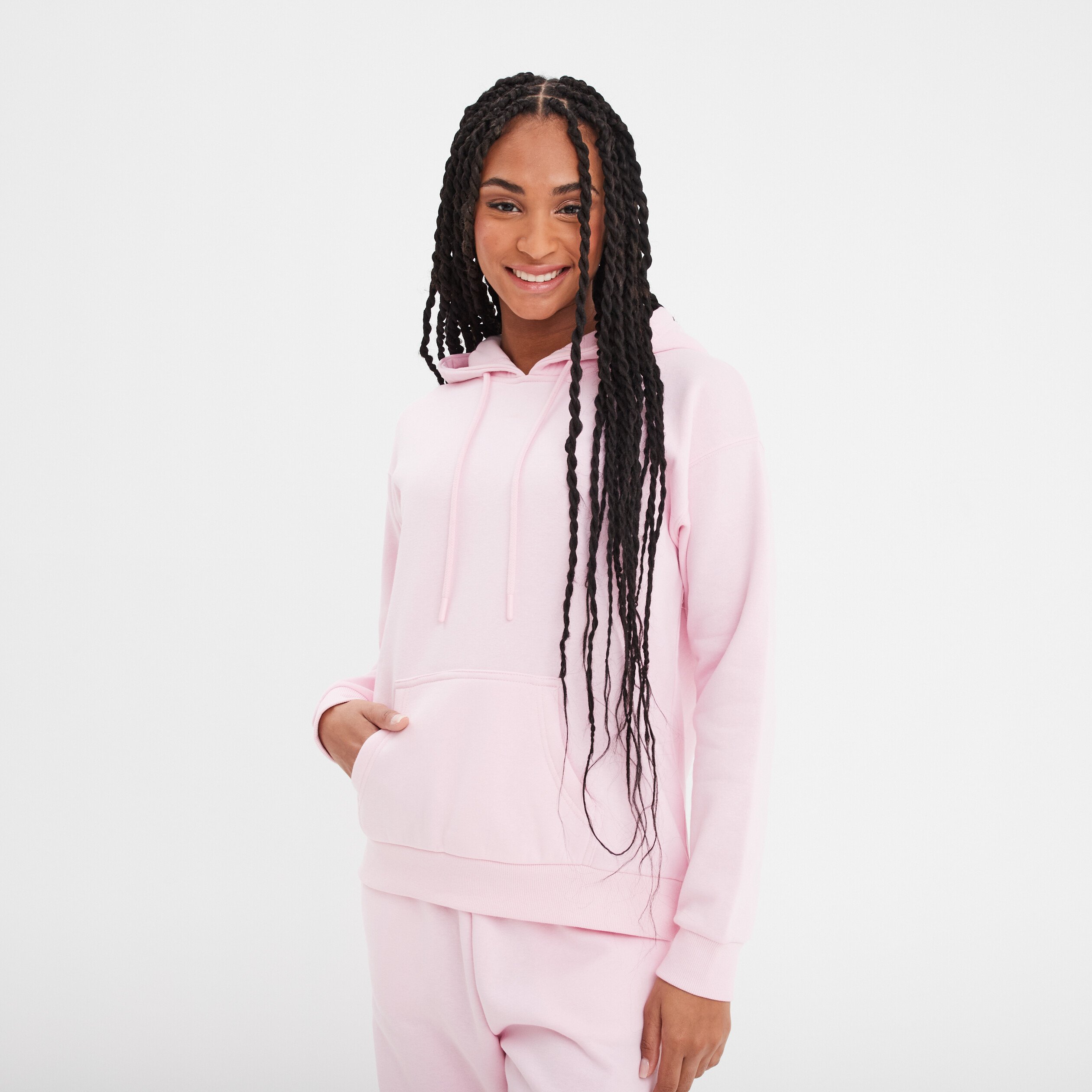 Sweat hoodie molleton à capuche rose femme | La Halle