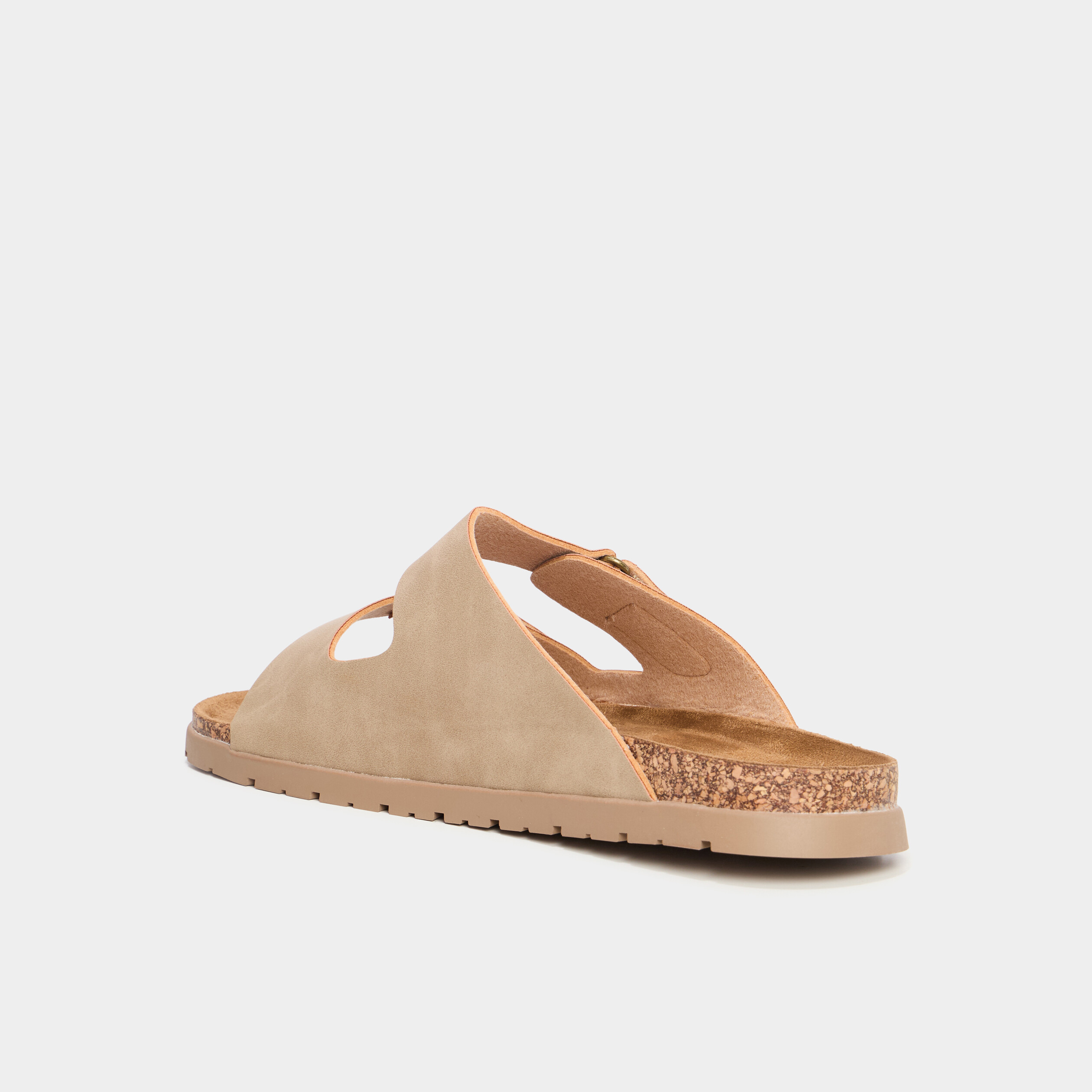Mules double brides à scratchs sable homme | La Halle