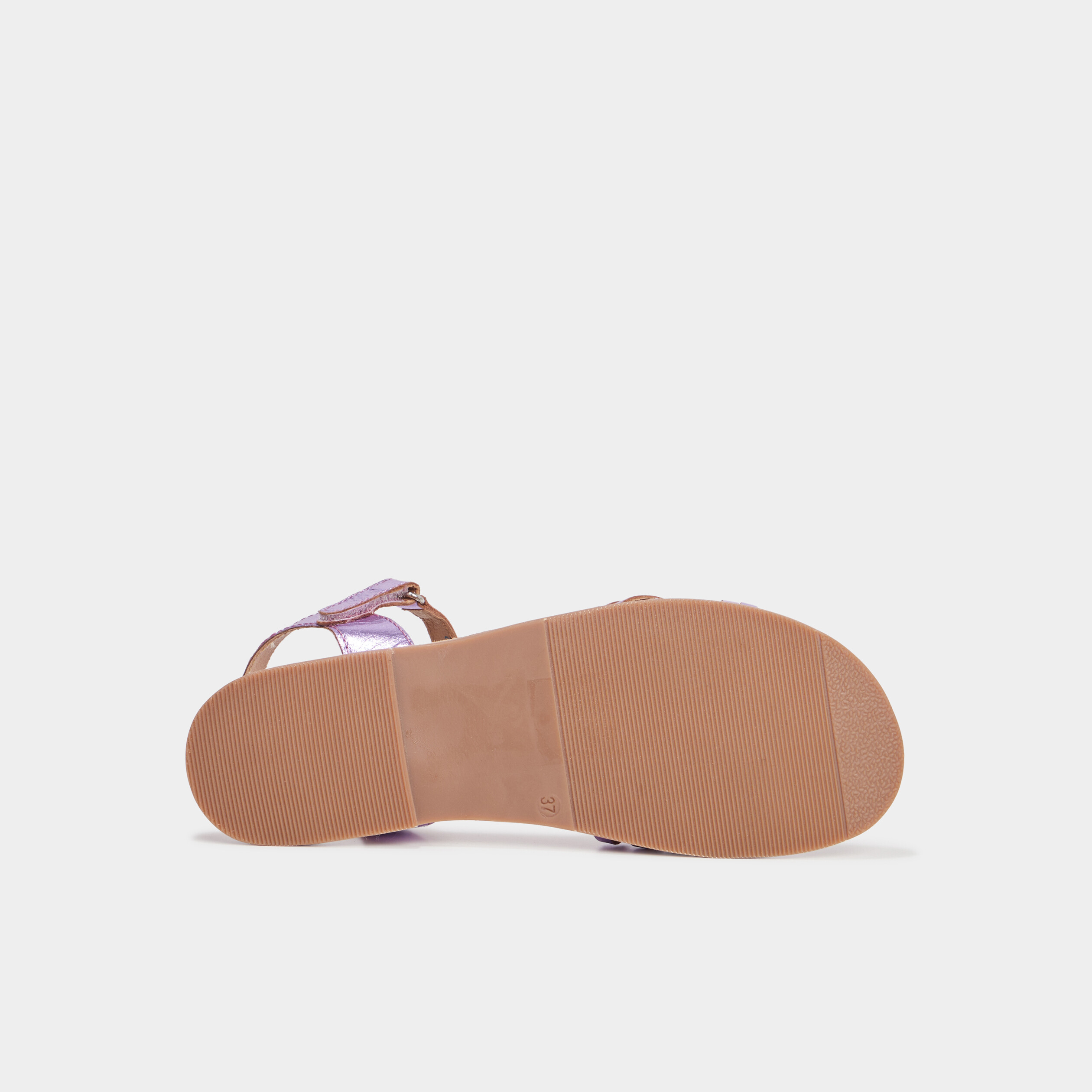 Sandales brides tressées en cuir violet fille | La Halle