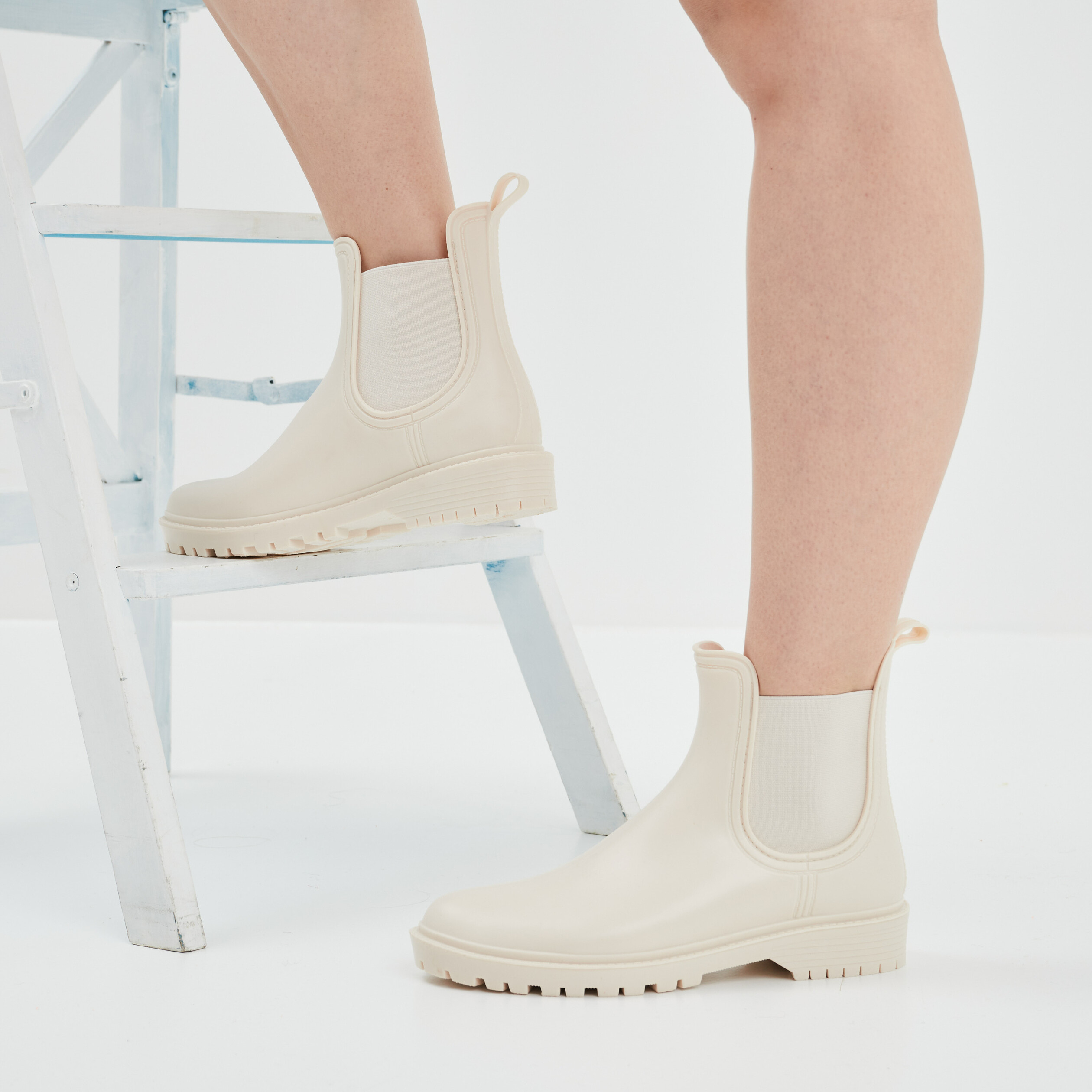 Bottines de pluie chelsea sable femme | La Halle