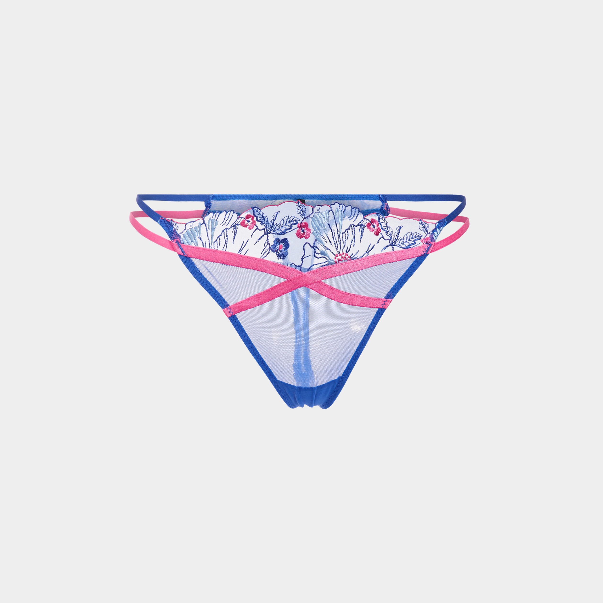 String avec broderie bleu electrique femme | La Halle