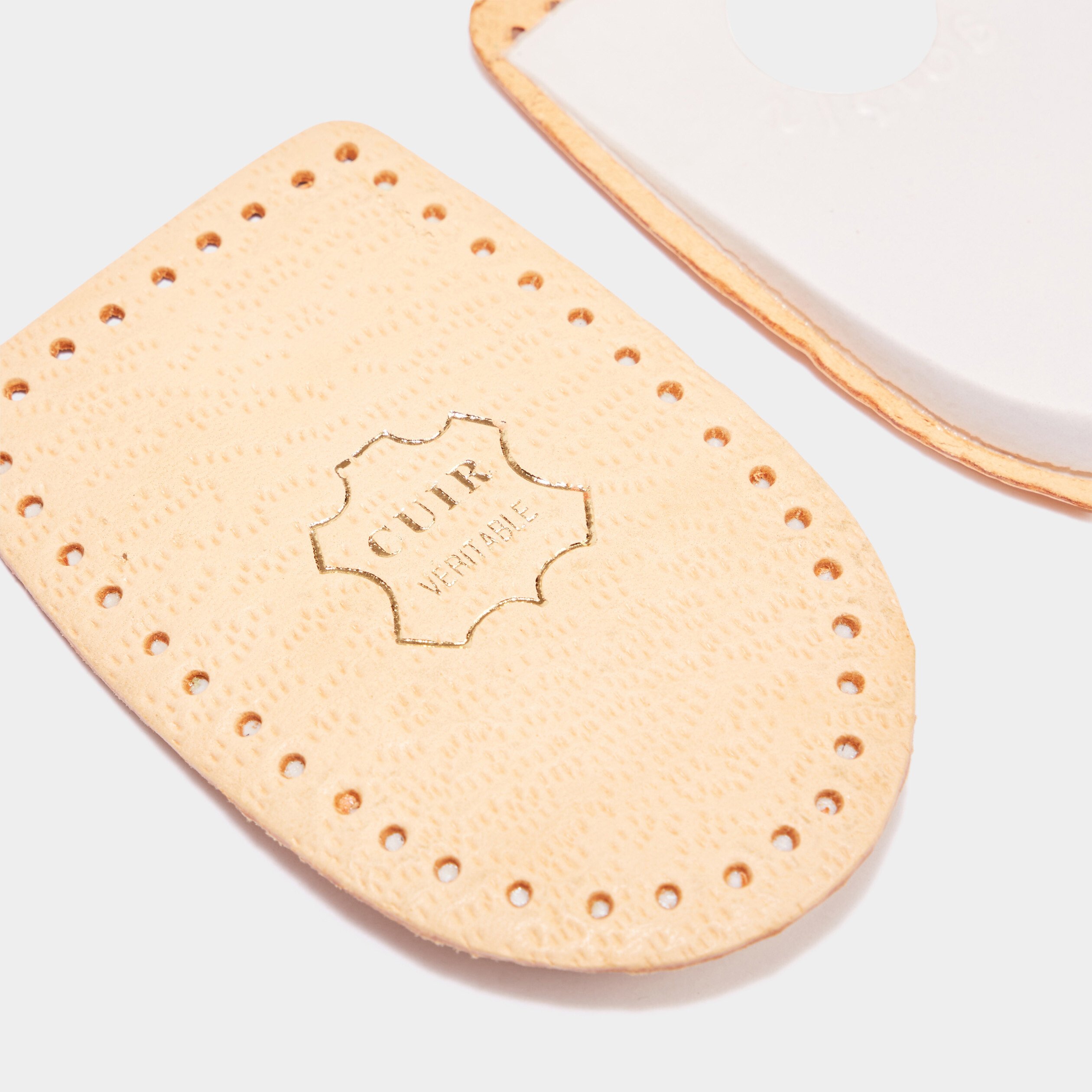 Talonnettes en cuir Tawata sable mixte | La Halle