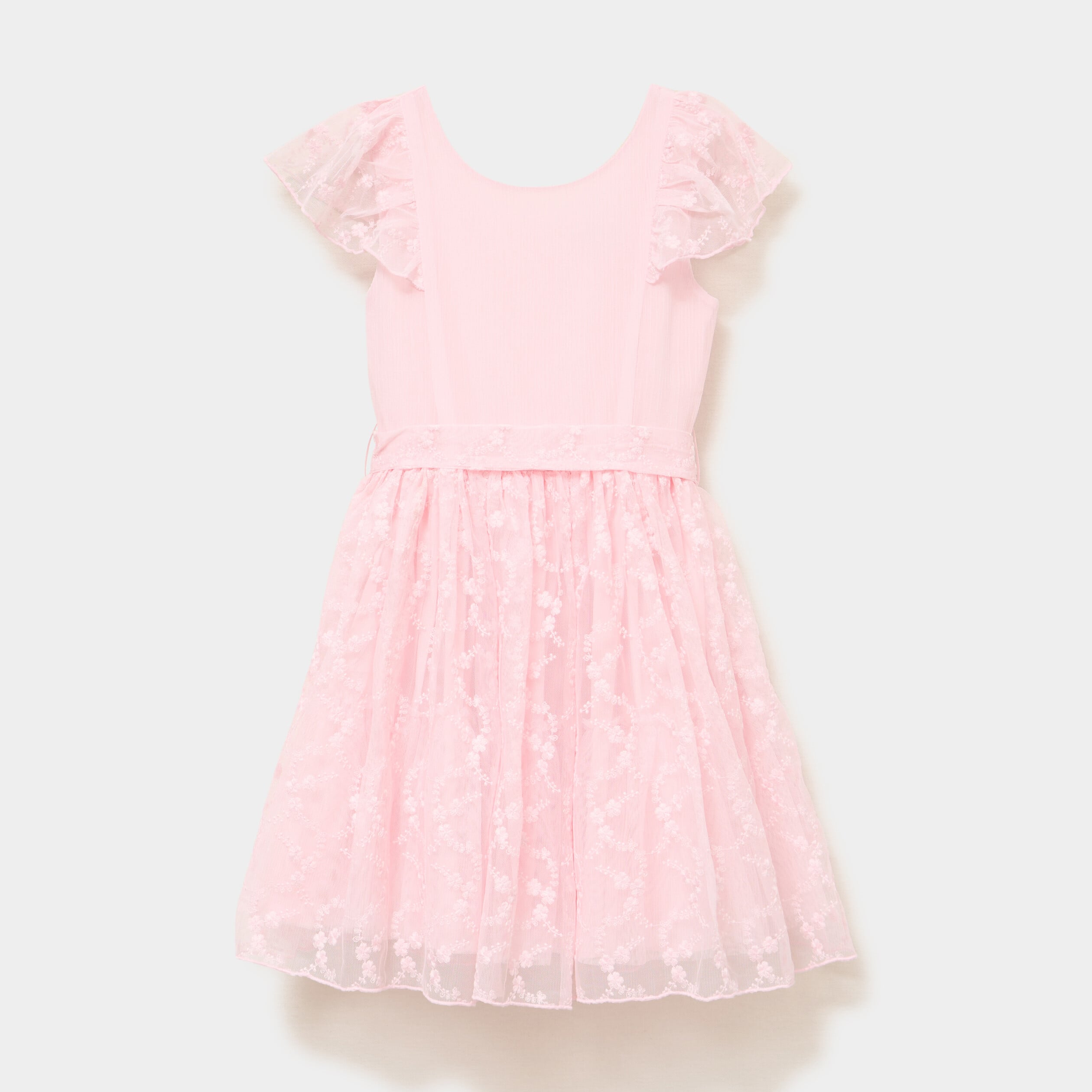 Robe cérémonie avec tulle brodée rose clair fille | La Halle