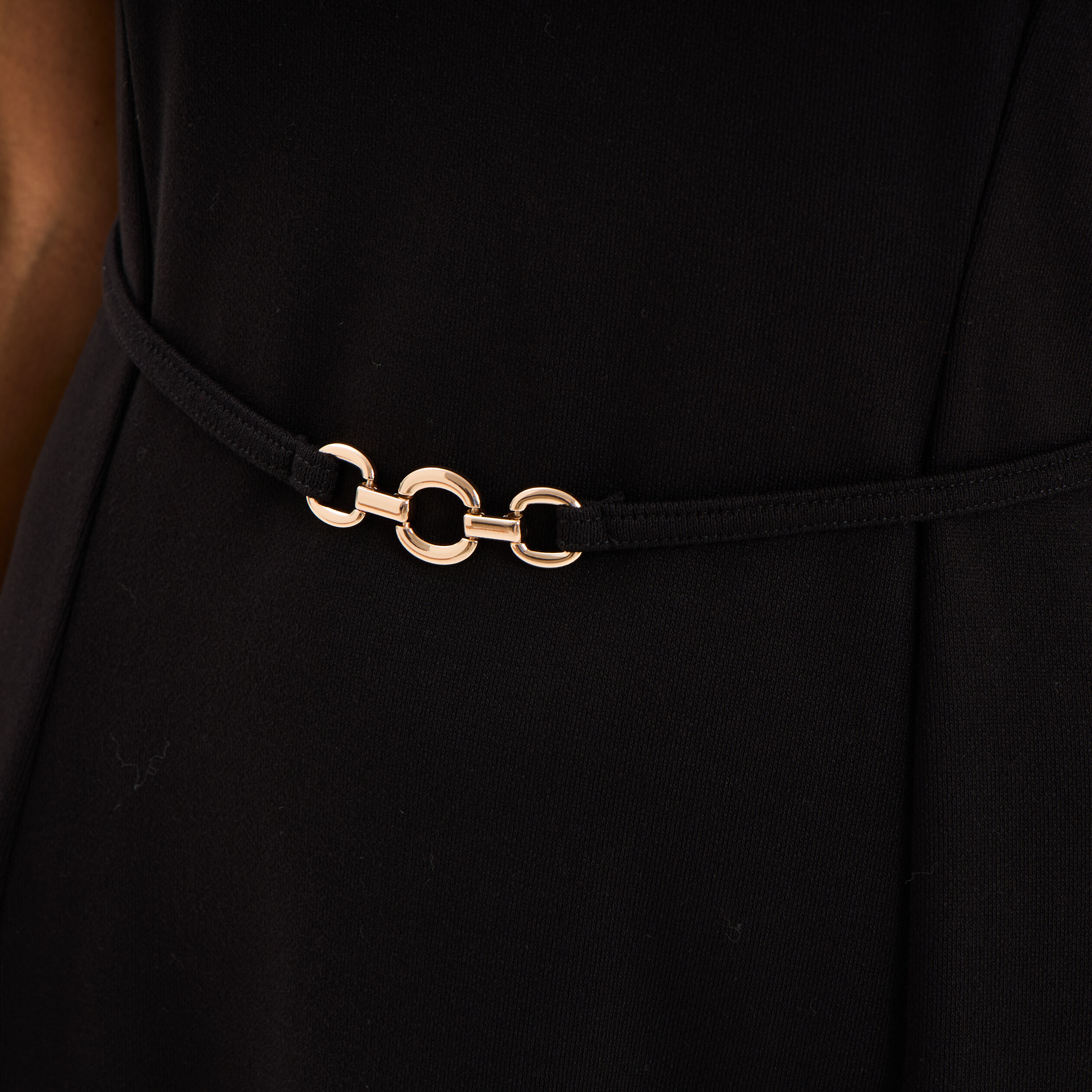 Robe évasée boucle taille noir femme | La Halle