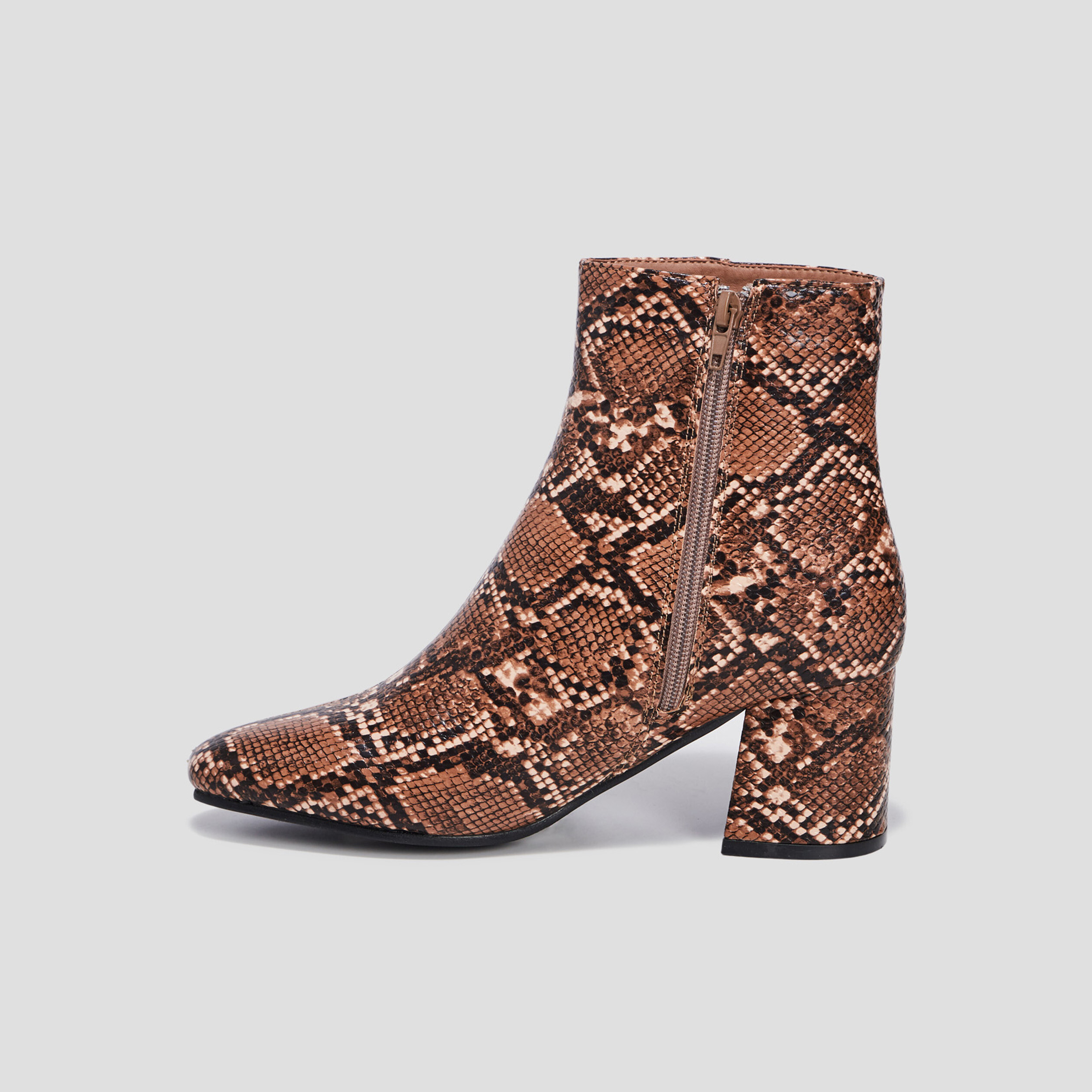 Bottines à talons carrés marron femme | La Halle