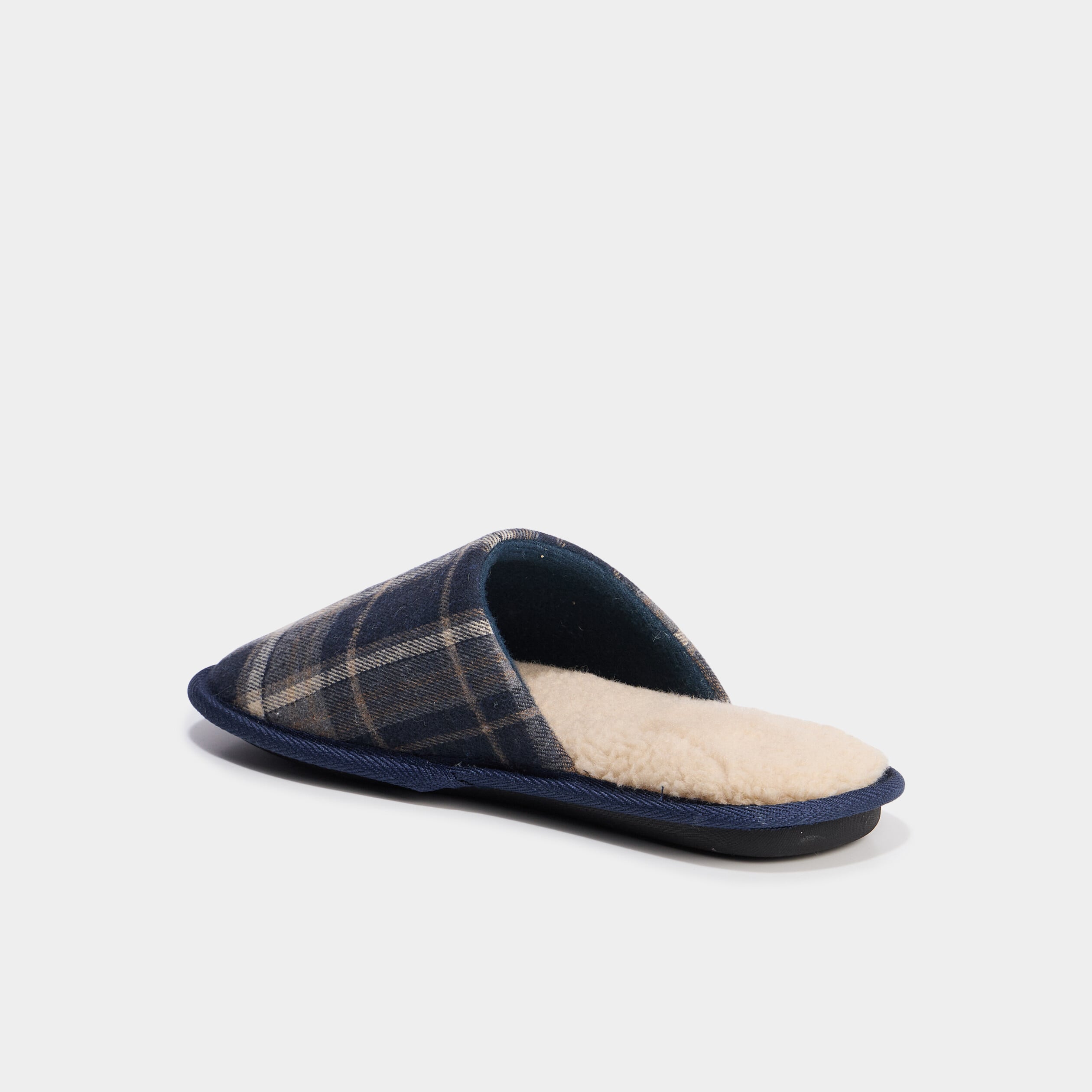 Chaussons mules doublés bleu homme | La Halle