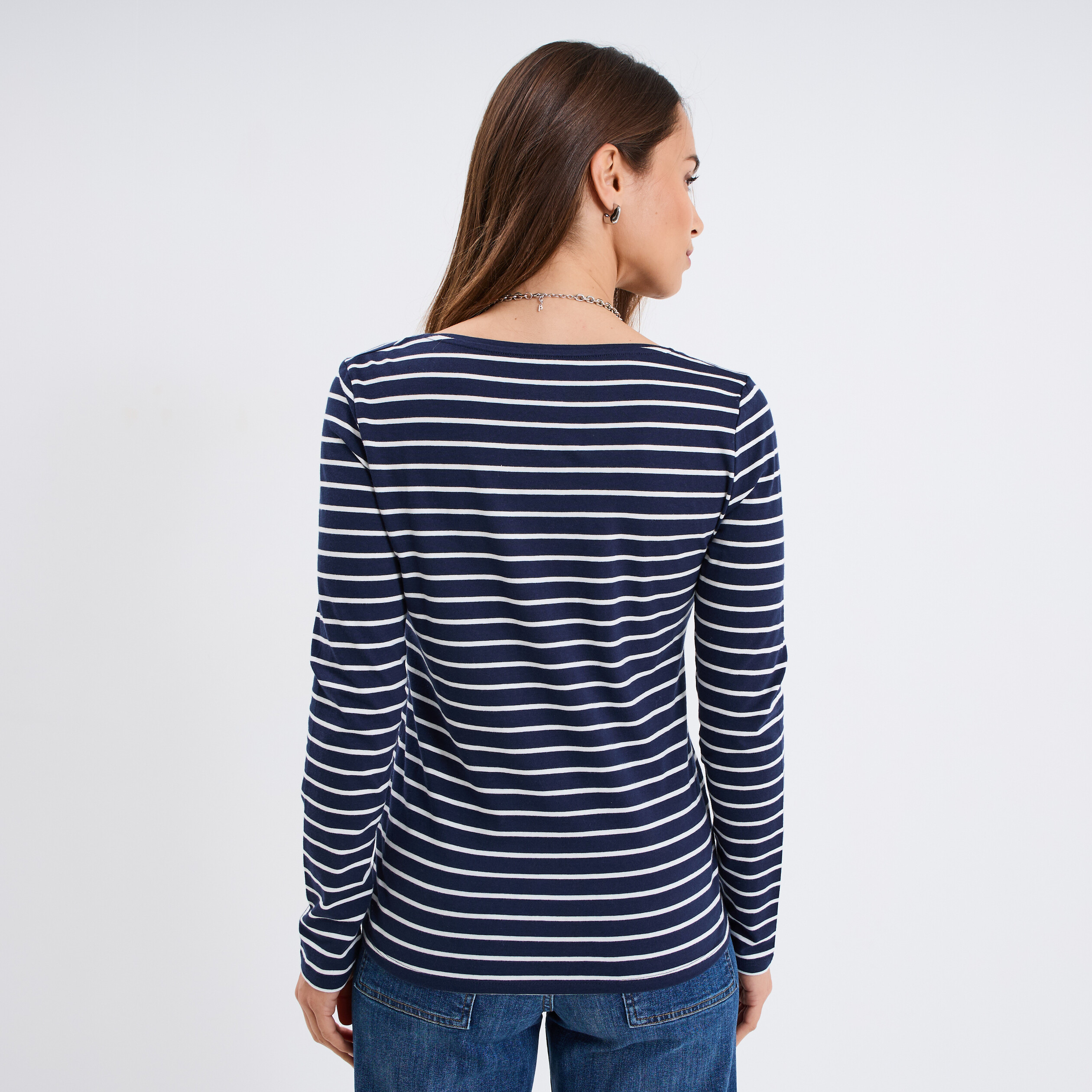 Haut marinière manches longues bleu marine femme | La Halle