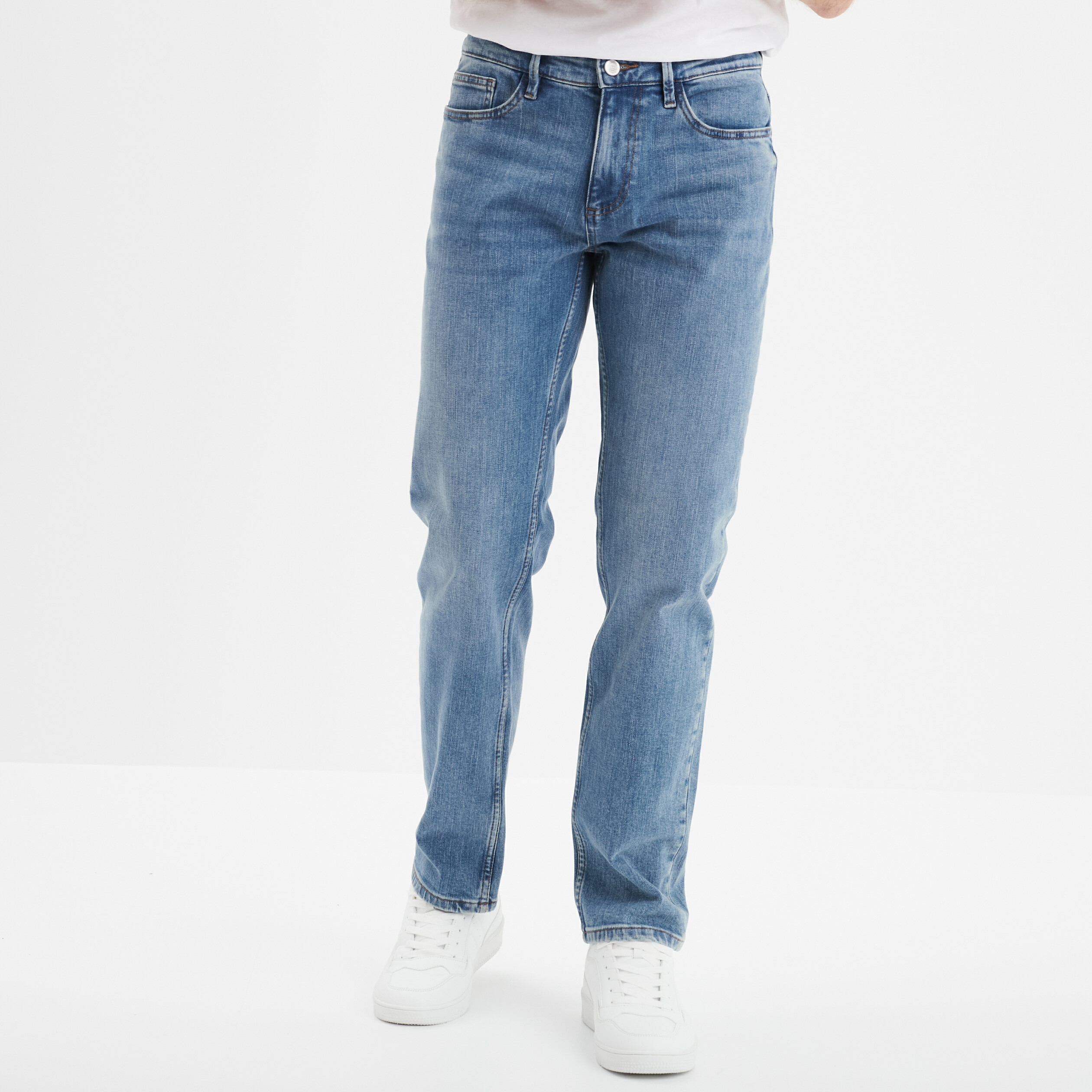Jeans regular 5 poches denim double stone homme | La Halle