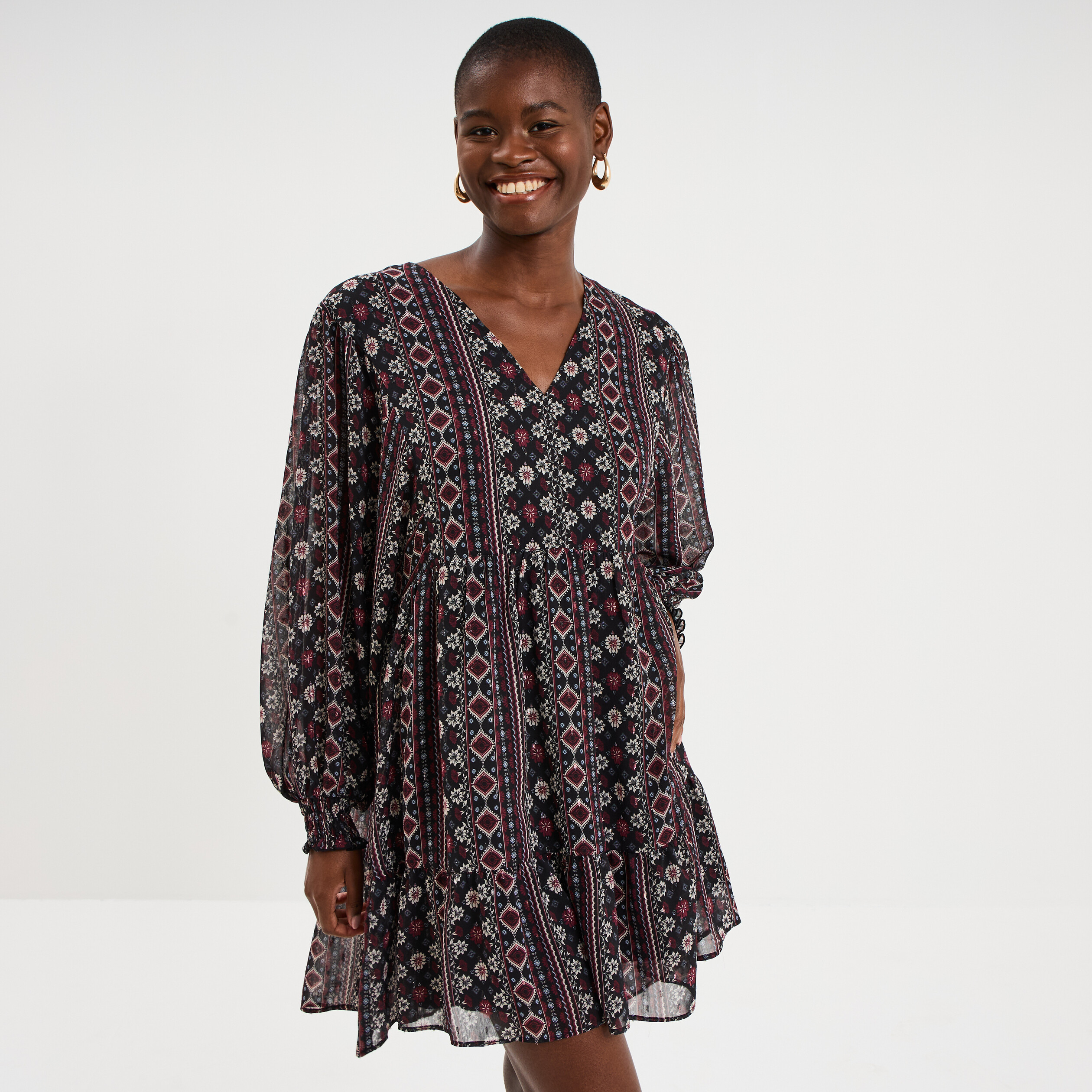 robe-fluide-manches-longues-noir-femme-la-halle