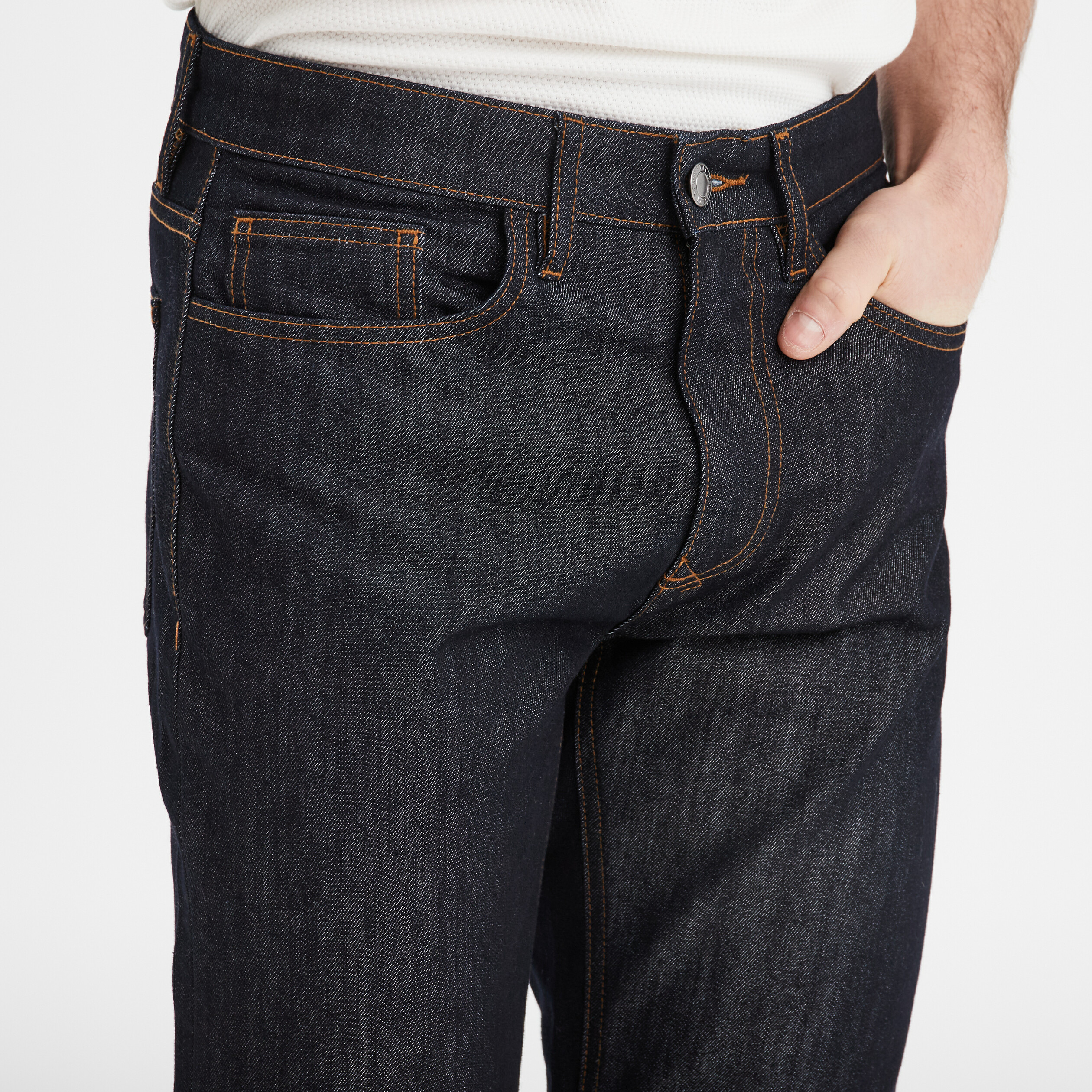 Jeans straight denim 5 poches denim brut homme | La Halle