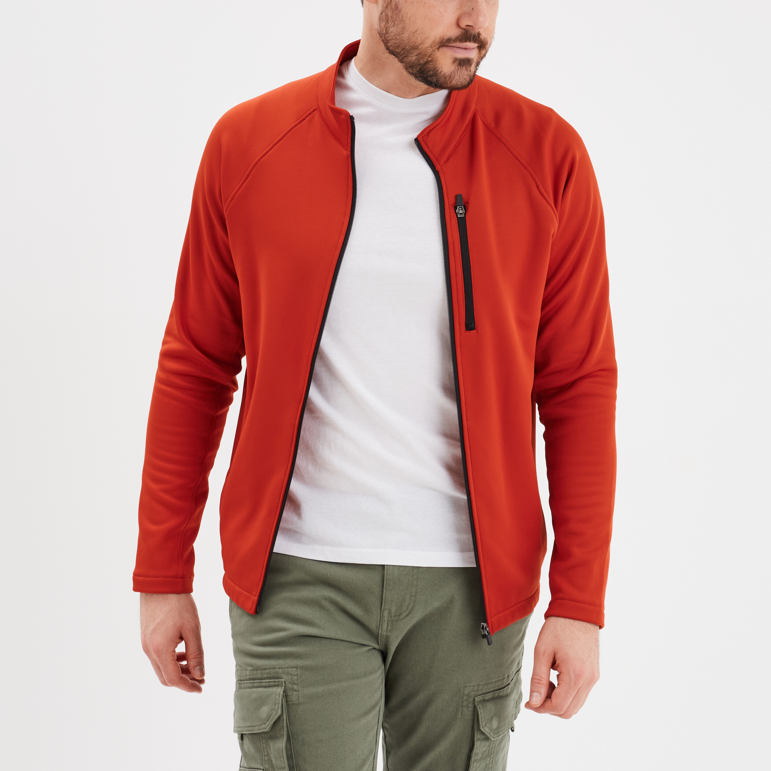 Gilet zippé col montant Trappeur orange foncé homme | La Halle