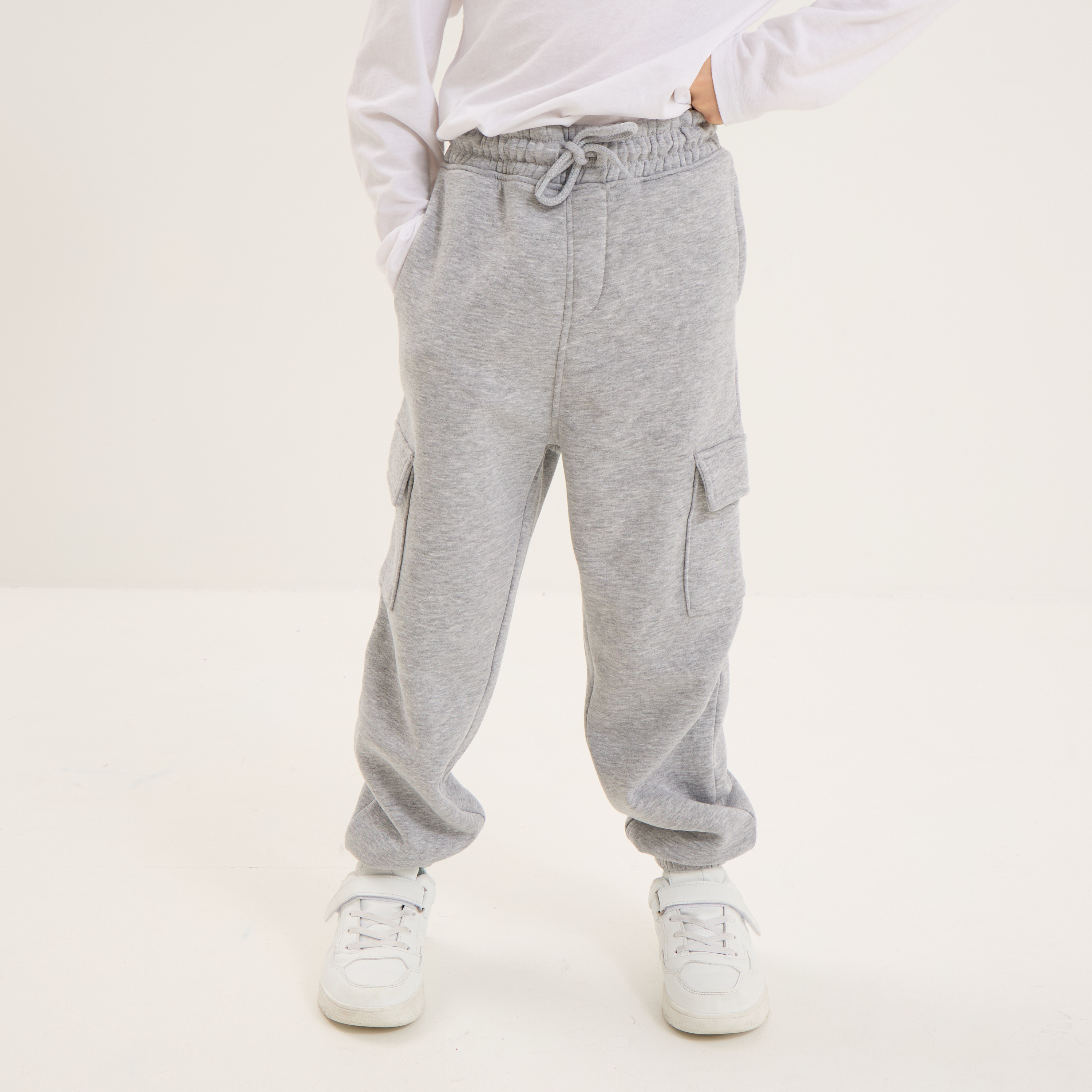 Pantalon de jogging cargo gris clair garçon | La Halle