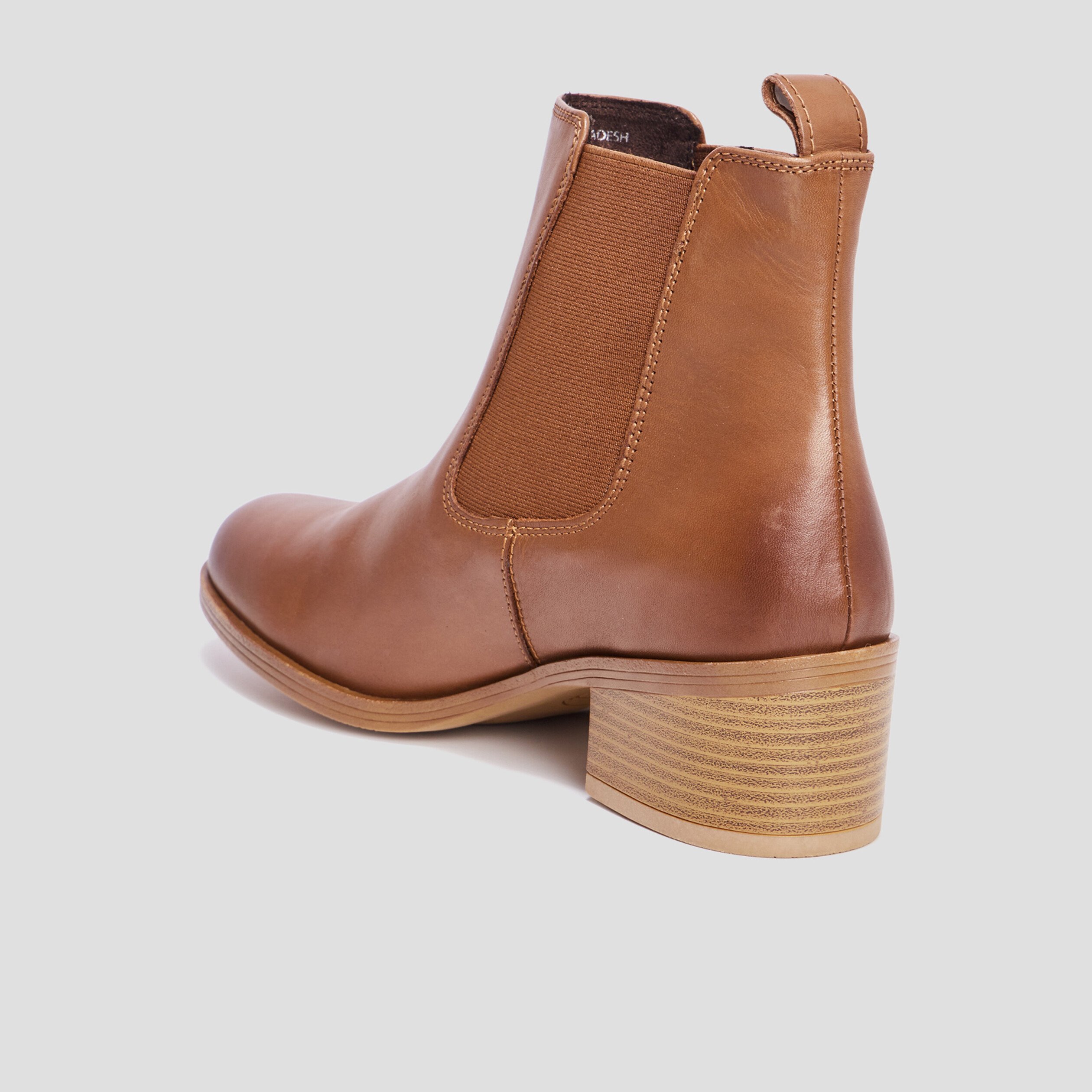 Bottines à talons en cuir marron femme | La Halle