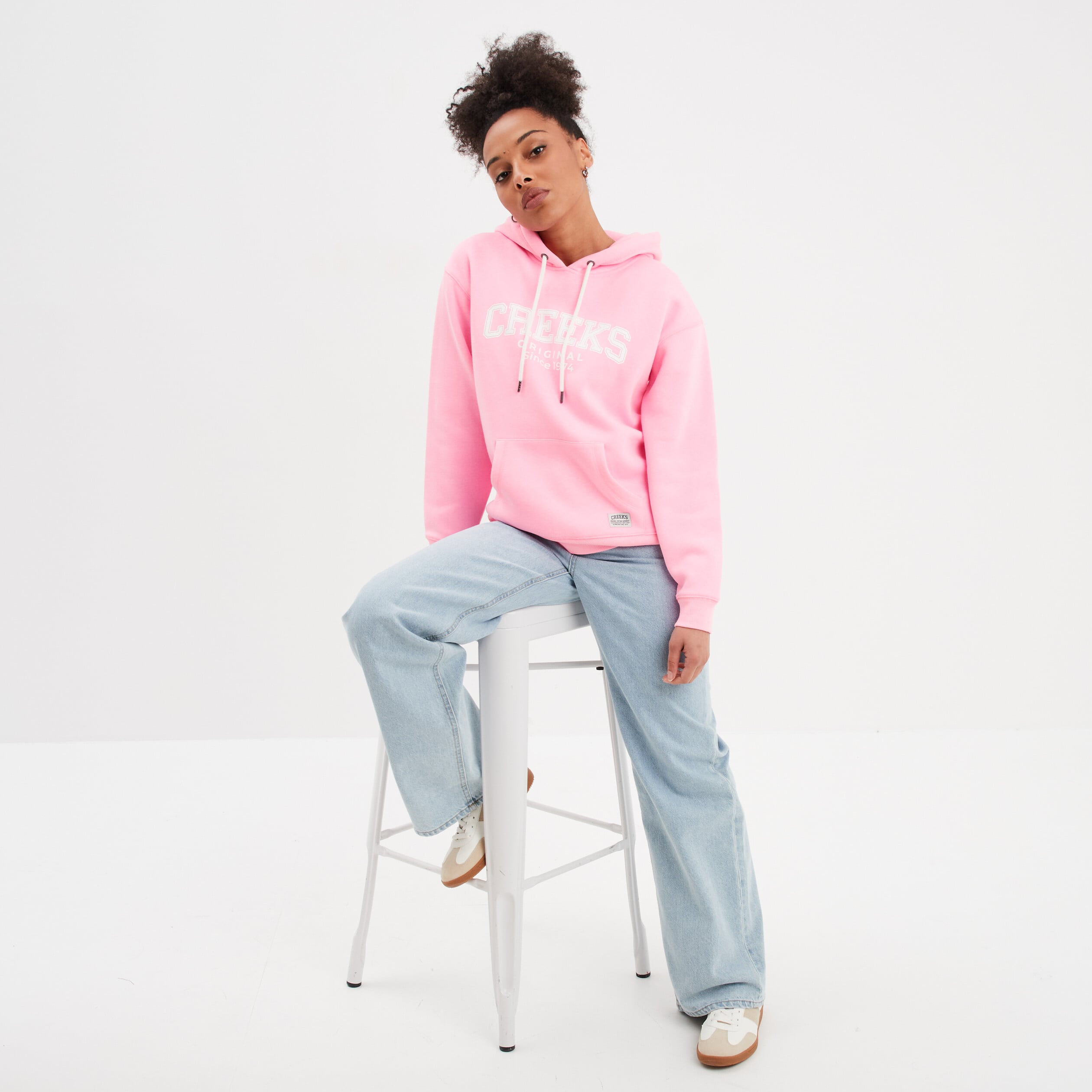 Sweat à capuche hoodie rose fluo femme | La Halle