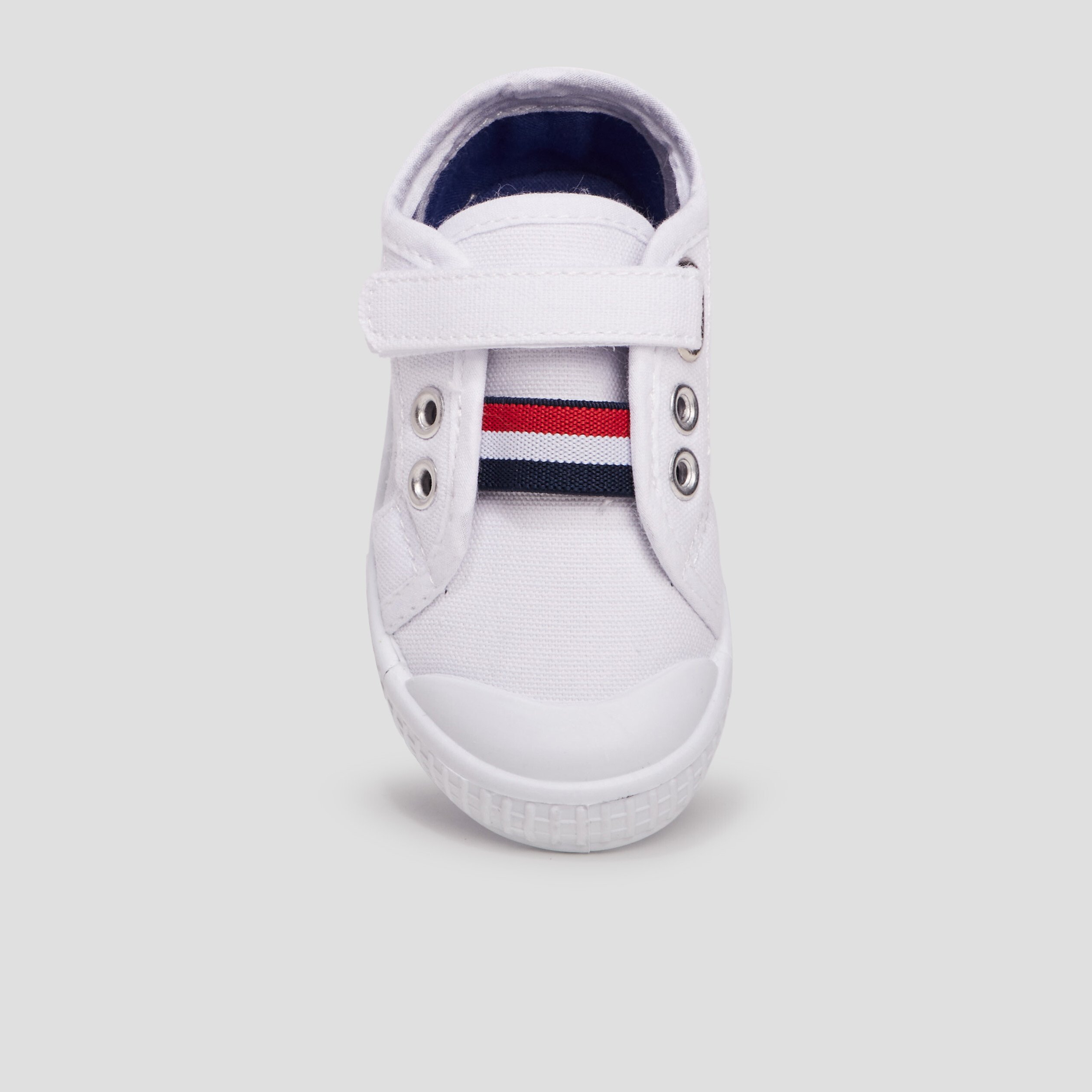 Tennis en toile avec bout renforcé blanc bébé garçon | La Halle