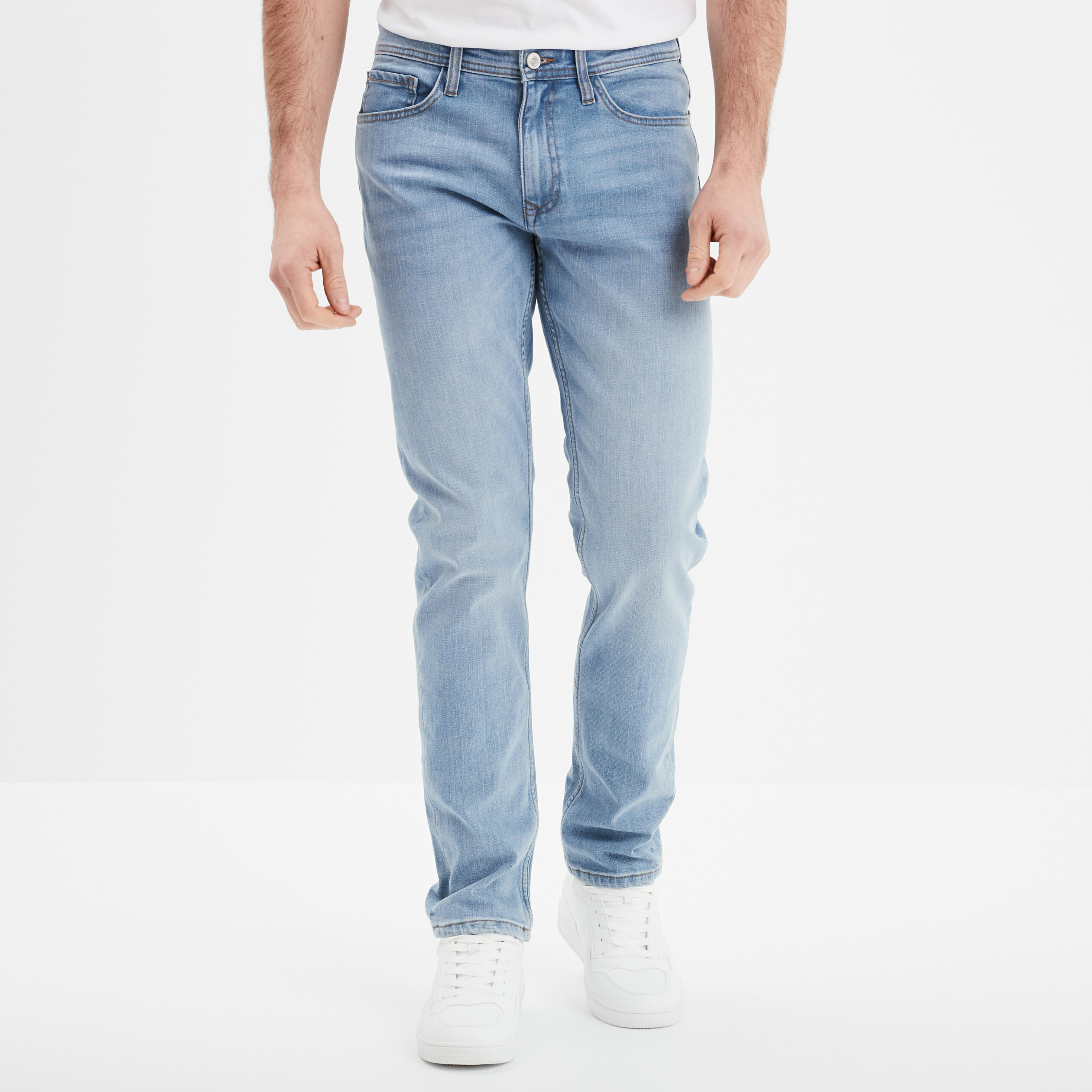 Jeans denim straight 5 poches denim triple stone homme | La Halle