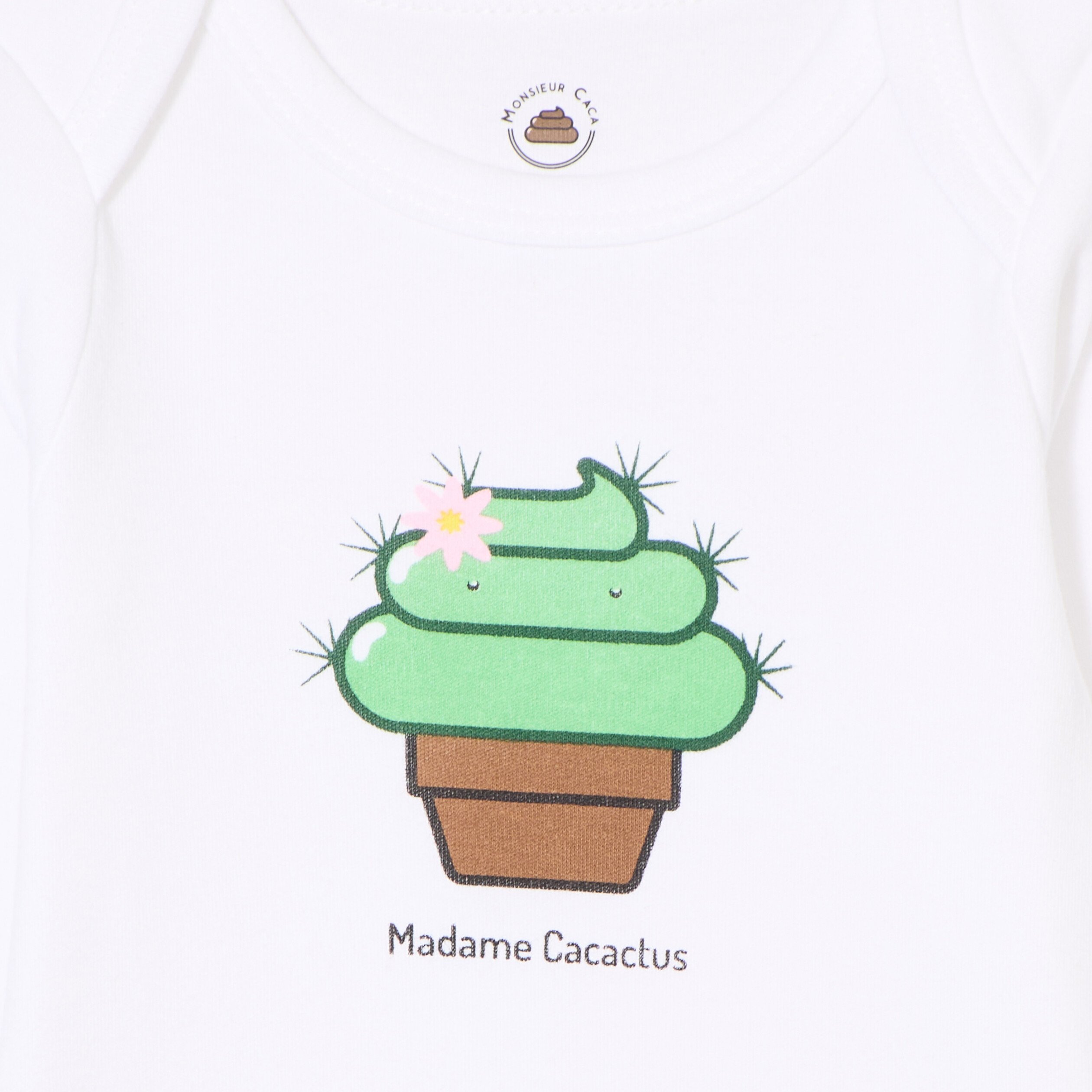 Body US coton Monsieur Caca x La Halle blanc bébé fille | La Halle