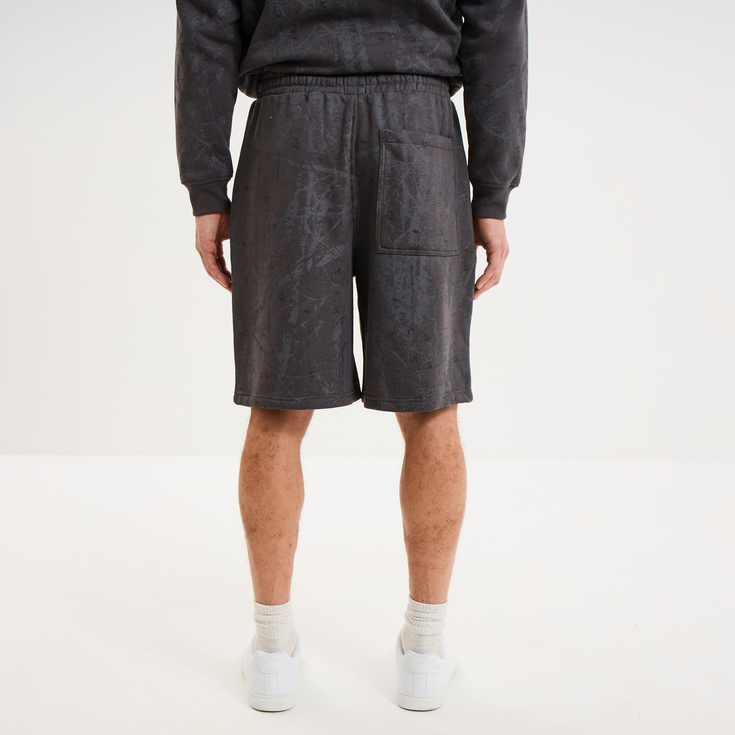Short de jogging long coupe large gris foncé homme | La Halle