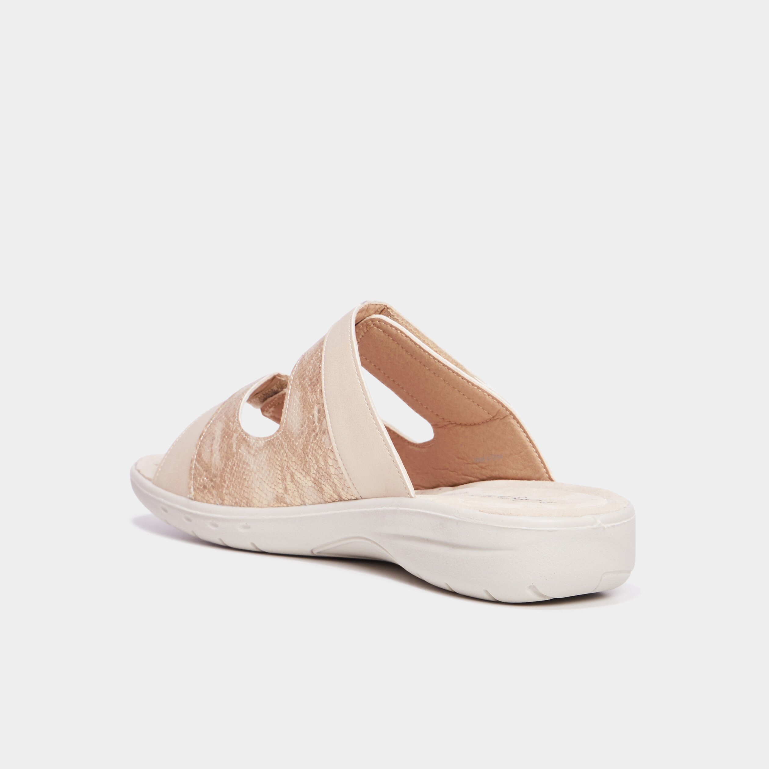 Sandales à scratchs cuir Confortissimo sable femme | La Halle