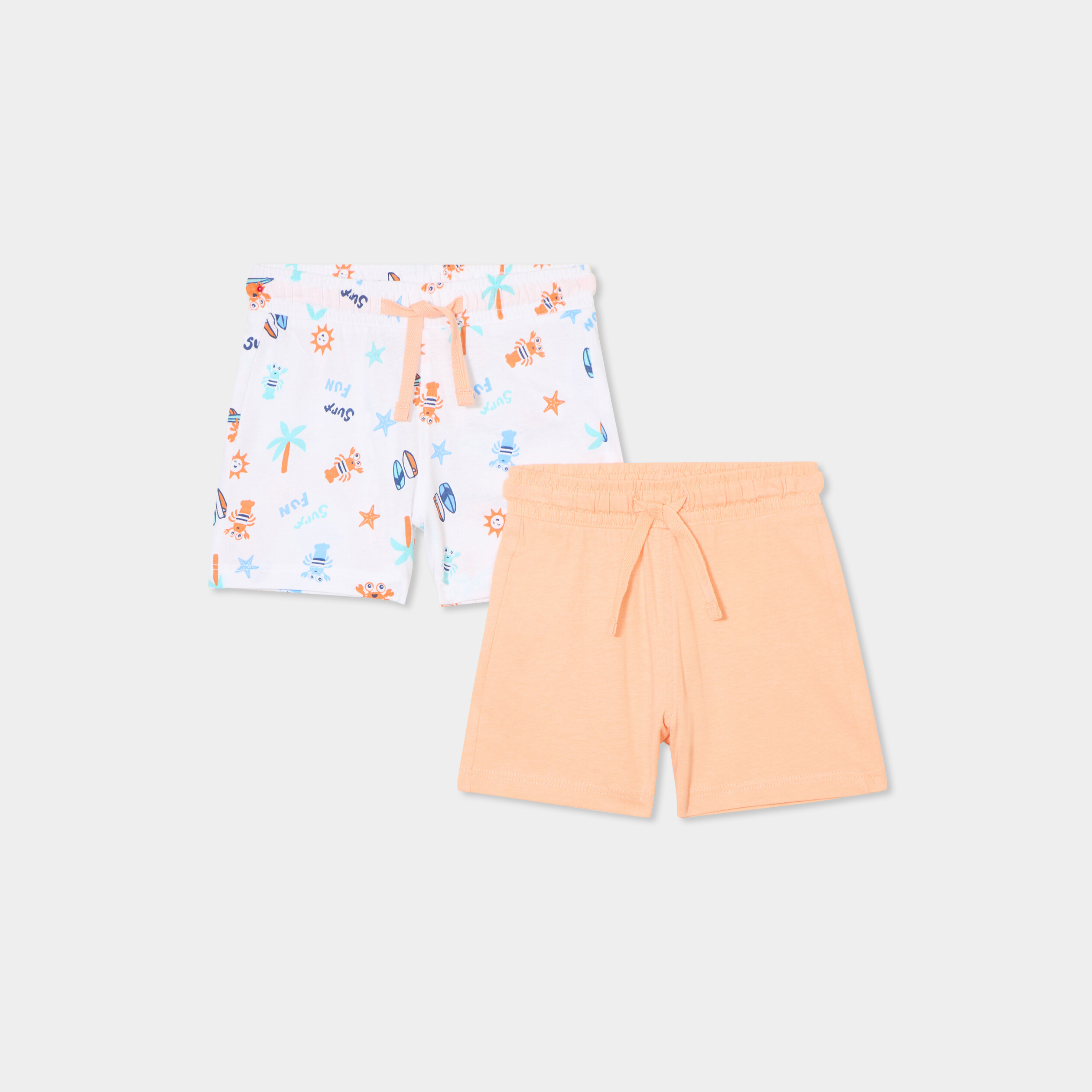 Lot de 2 shorts coton blanc bébé garçon | La Halle