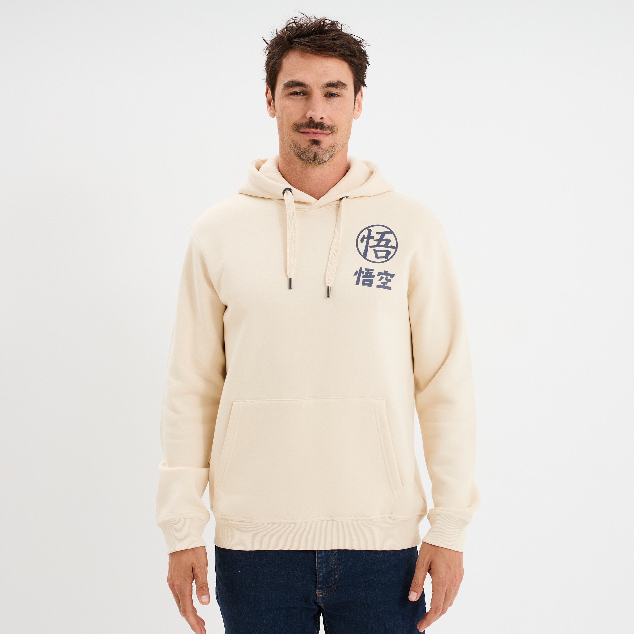 Sweat hoodie 1 poche Dragon Ball Z ecru homme | La Halle
