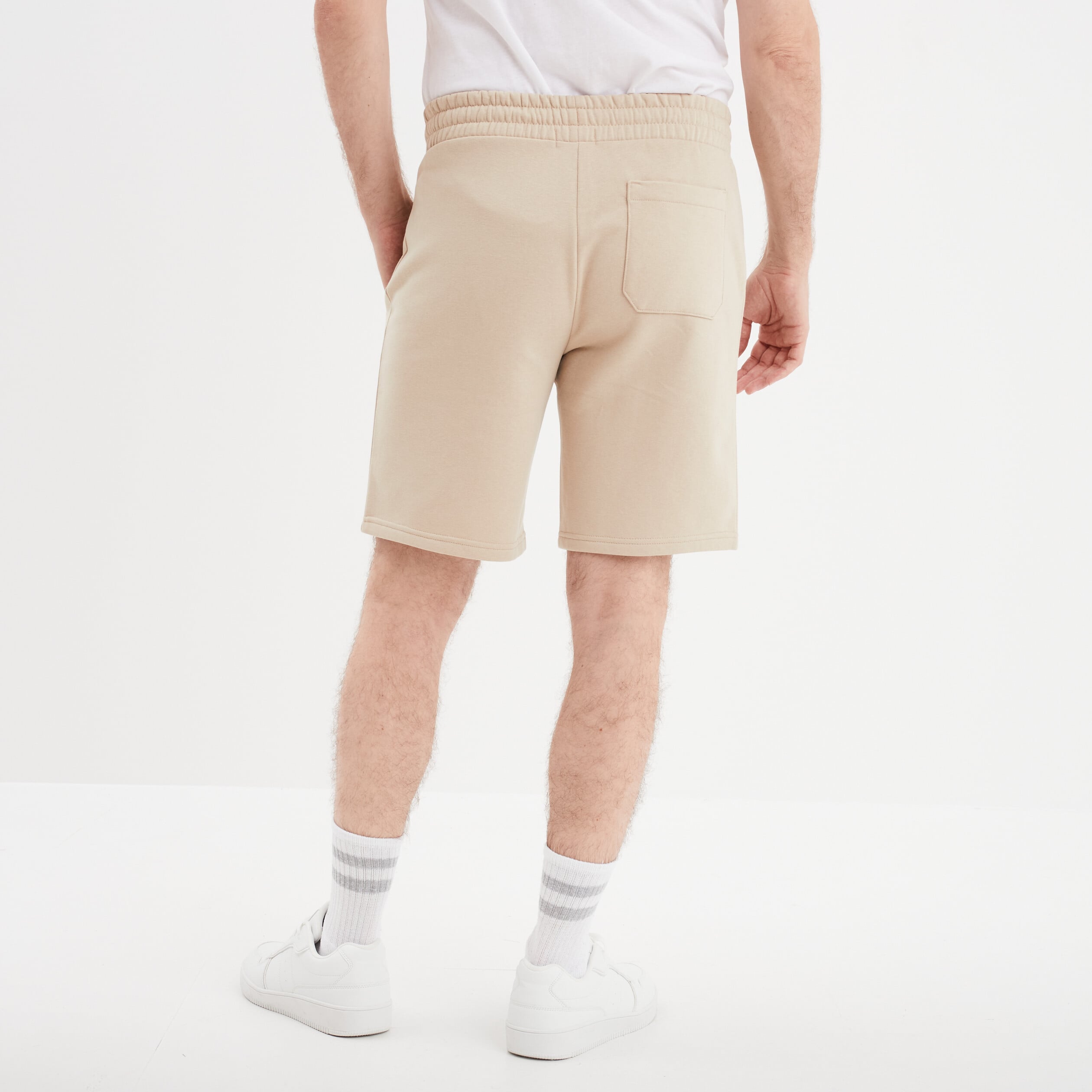 Short jogging molleton droit beige homme | La Halle