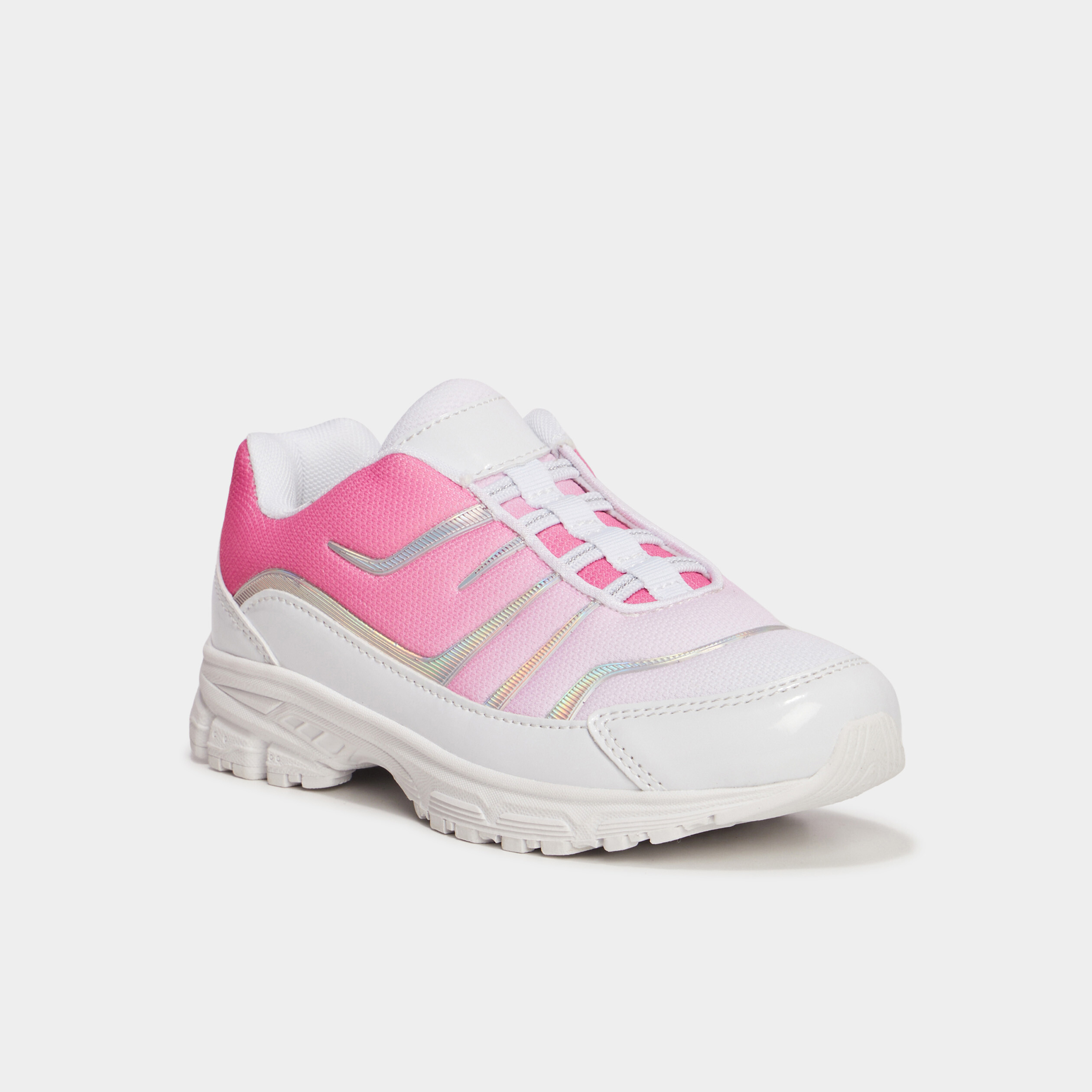 Baskets running à lacets élastiqués rose fille | La Halle