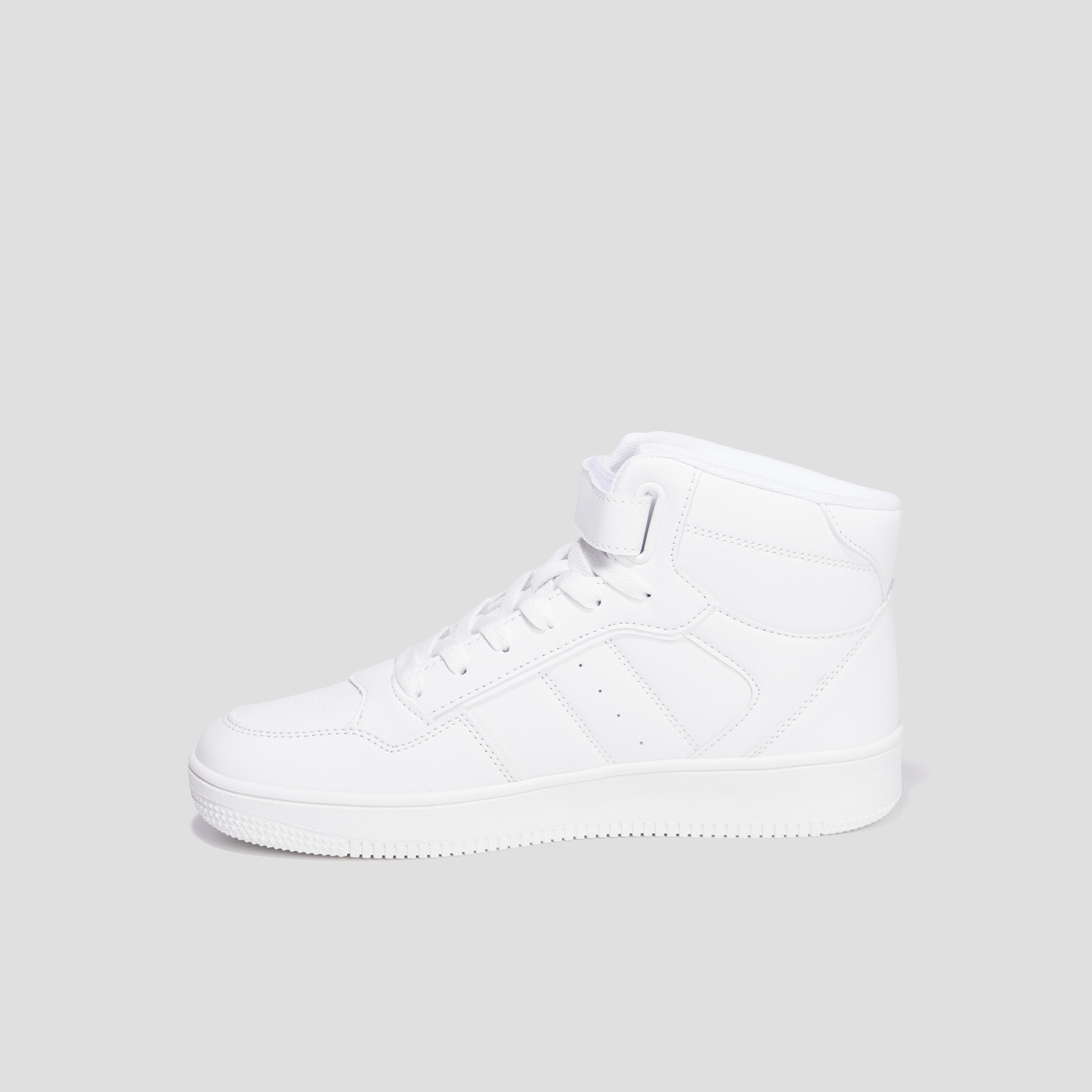 Baskets montantes à scratch Creeks blanc femme | La Halle