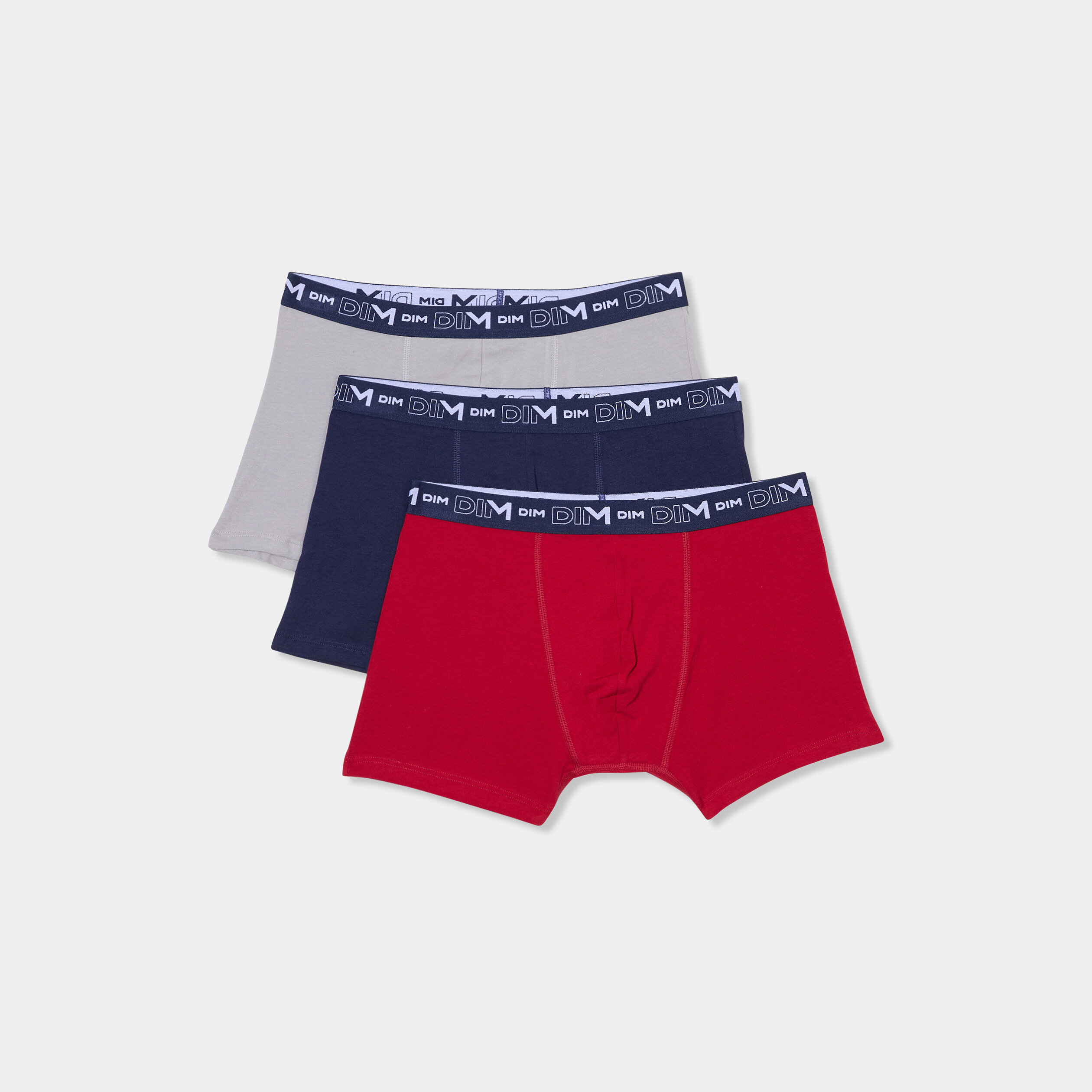 Lot 3 boxers coton stretch DIM bleu marine homme | La Halle