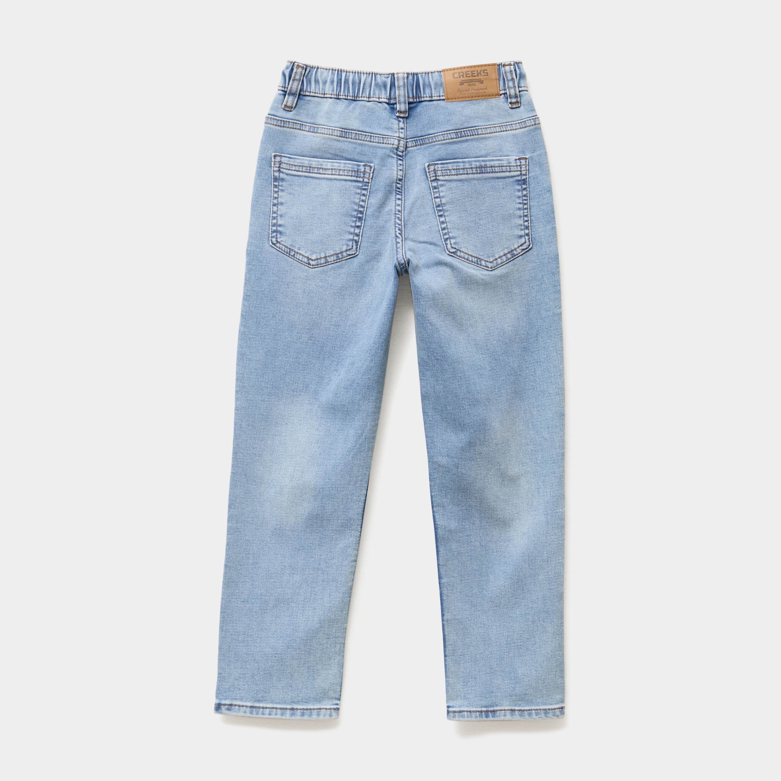 Jeans jogger droit denim double stone garçon | La Halle