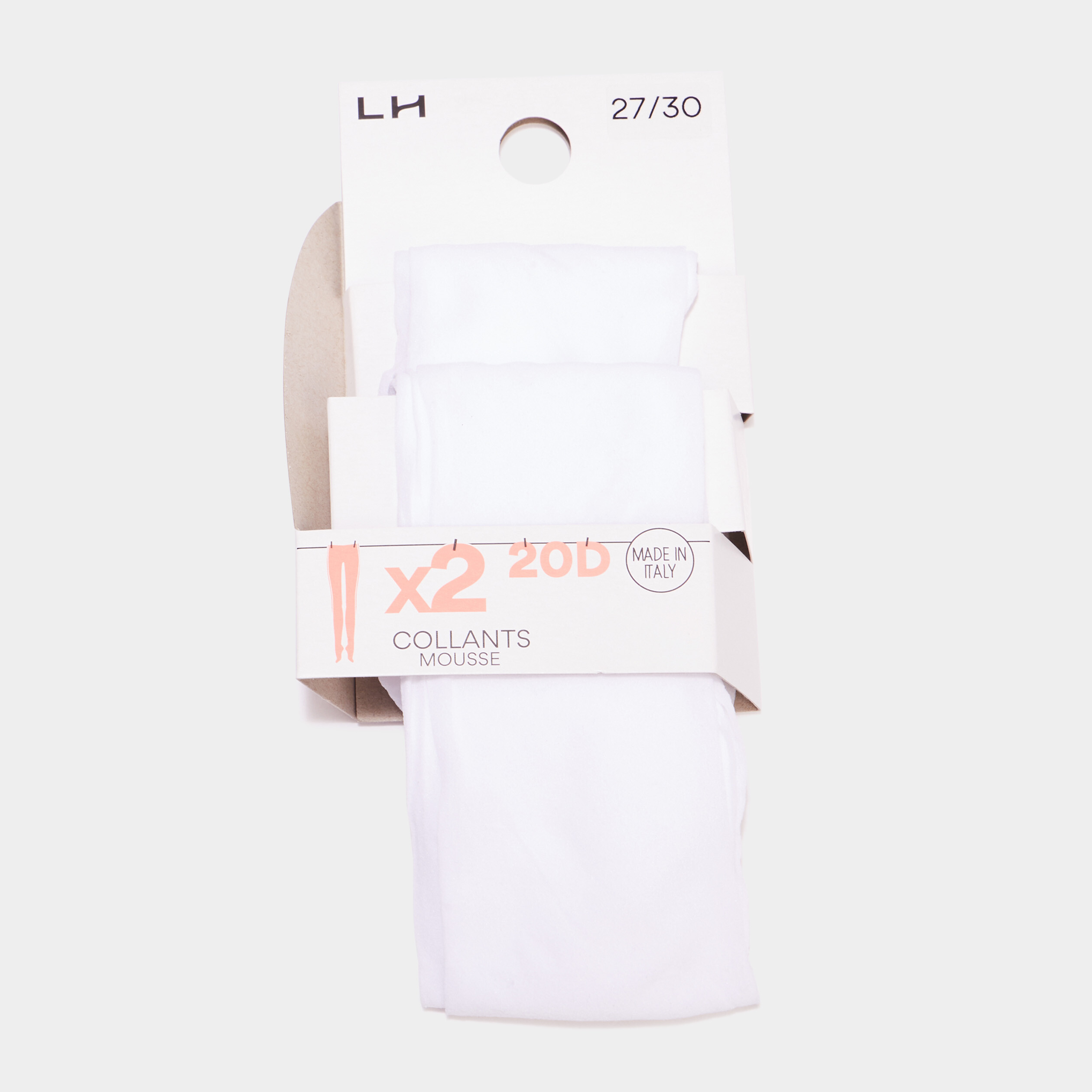 Lot 2 collants blanc fille | La Halle